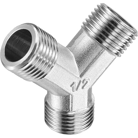 uxcell Pipe Fitting G1/2 Male Thread Y Shape 3 Way Wye Hose Connector ...