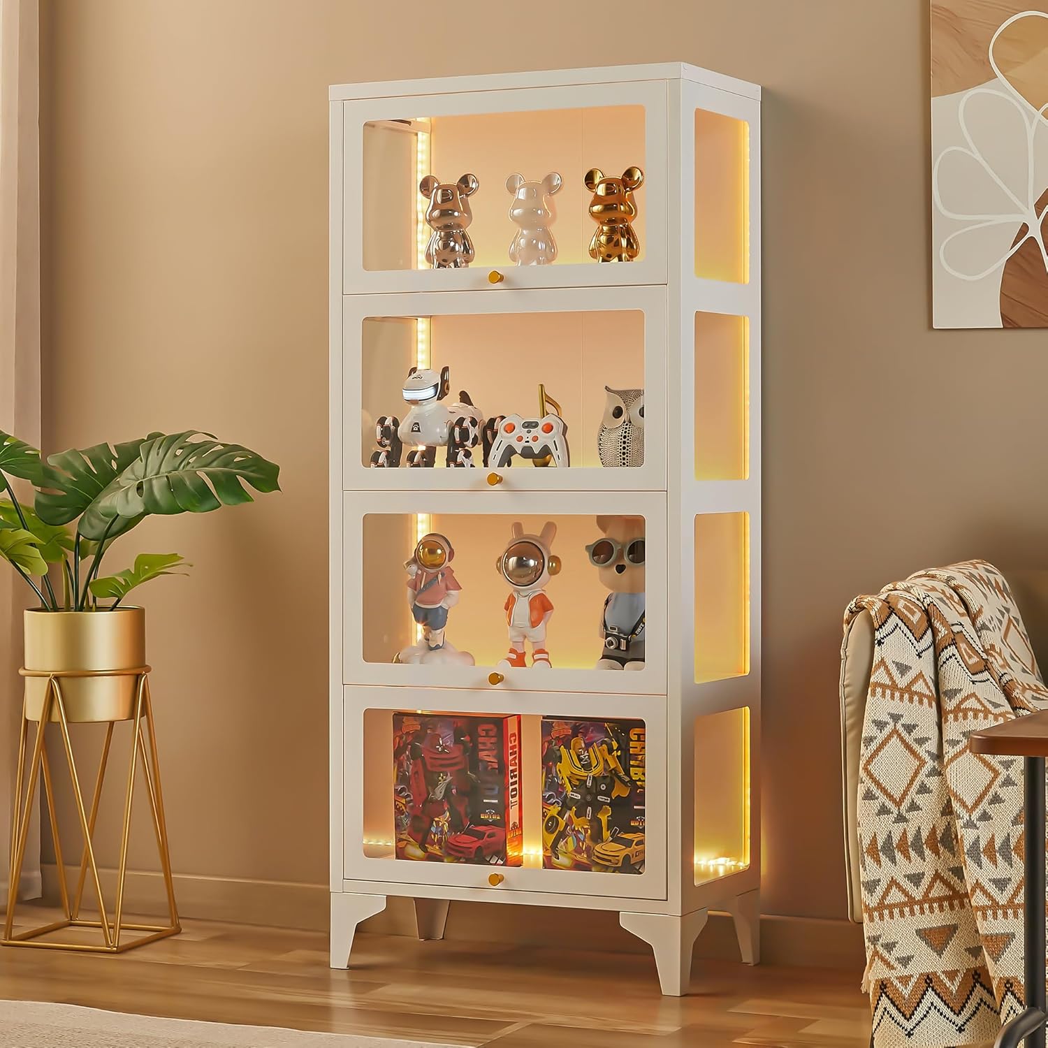 Amazon.com - Lucky Monet Curio Display Cabinet with 12 Color Lights, 55 ...