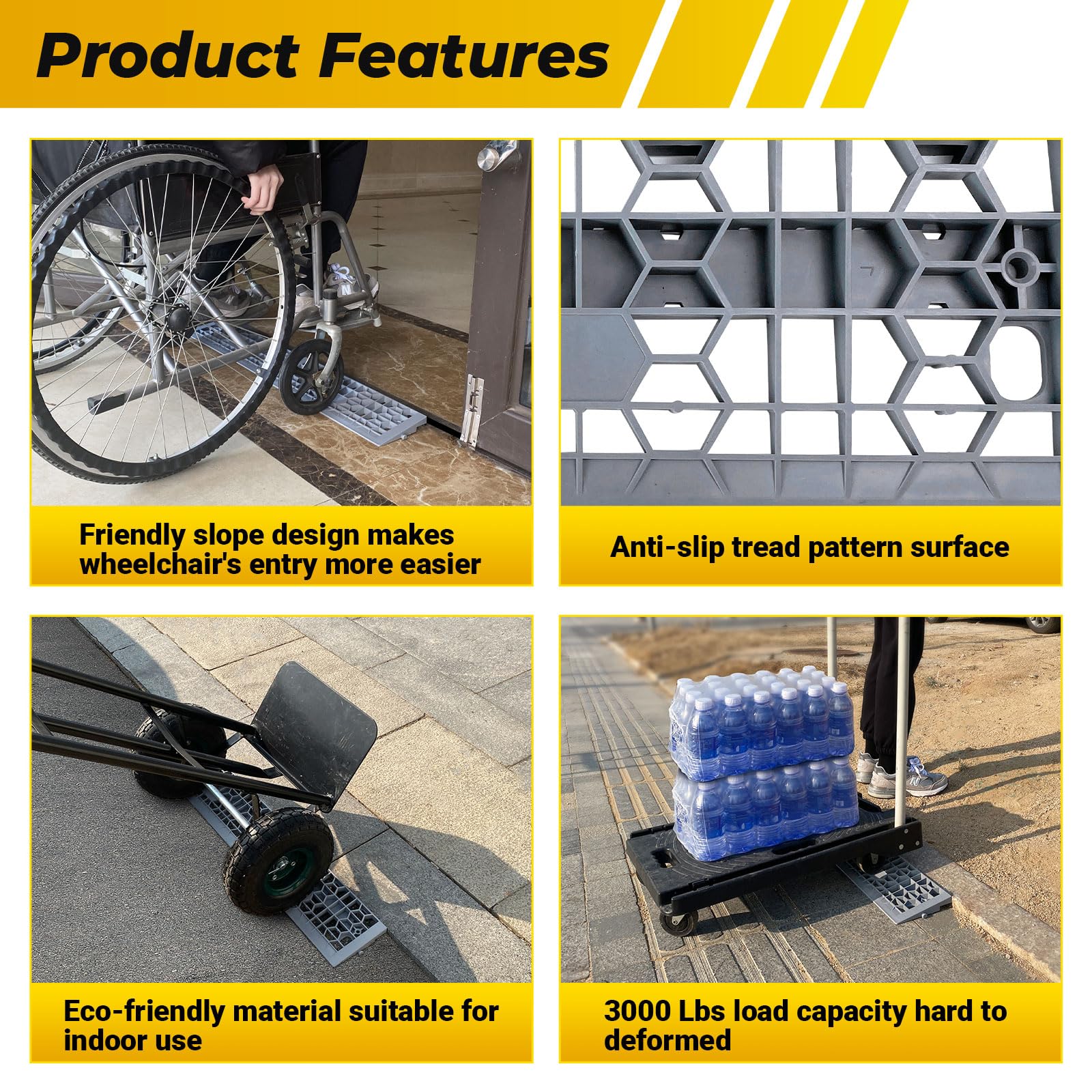 Snapklik.com : Modular Threshold Ramps For Doorways, 1" Rise ...