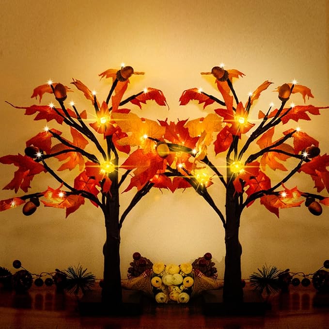 Amazon.com: Lighted Fall Maple Tree, Livelit 18 Inch LED Fall Tree ...