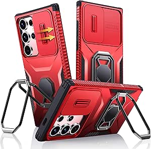 Amazon.com: XYZ for Samsung Galaxy S23 Ultra Case with Stand, Phone Case with Slide Camera Cover ...