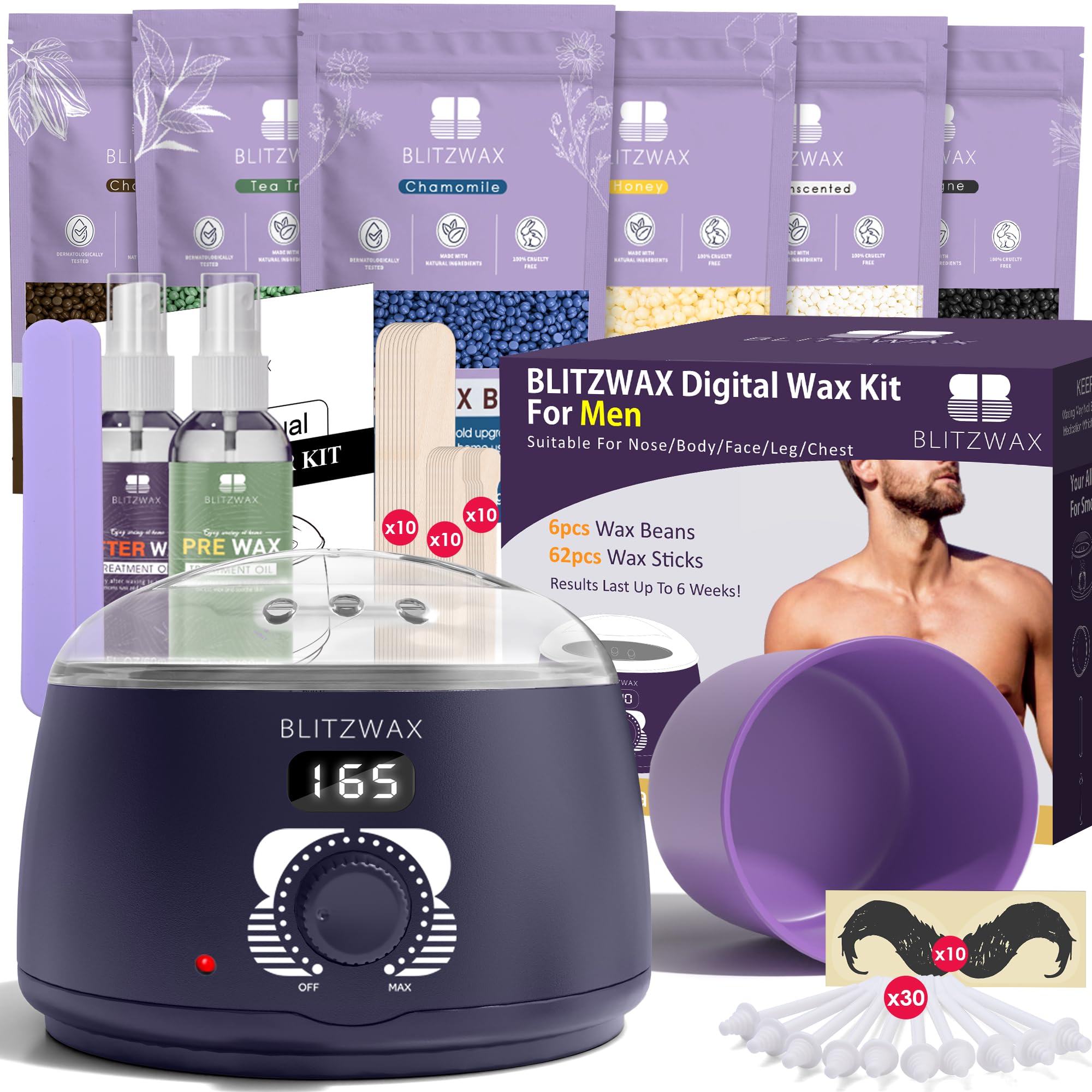 Amazon.com : BLITZWAX Nose Wax Kit for Men and Women Hair Removal ...