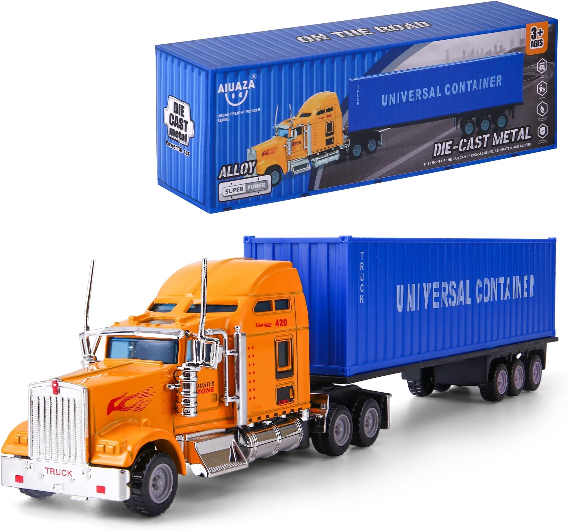 Amazon.com: Kenworth W900 Double Dump Truck with Trailer in Red and ...