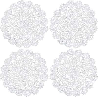 Amazon.com: Molain 4 Inch Handmade Crochet Cotton Coaster, Round ...