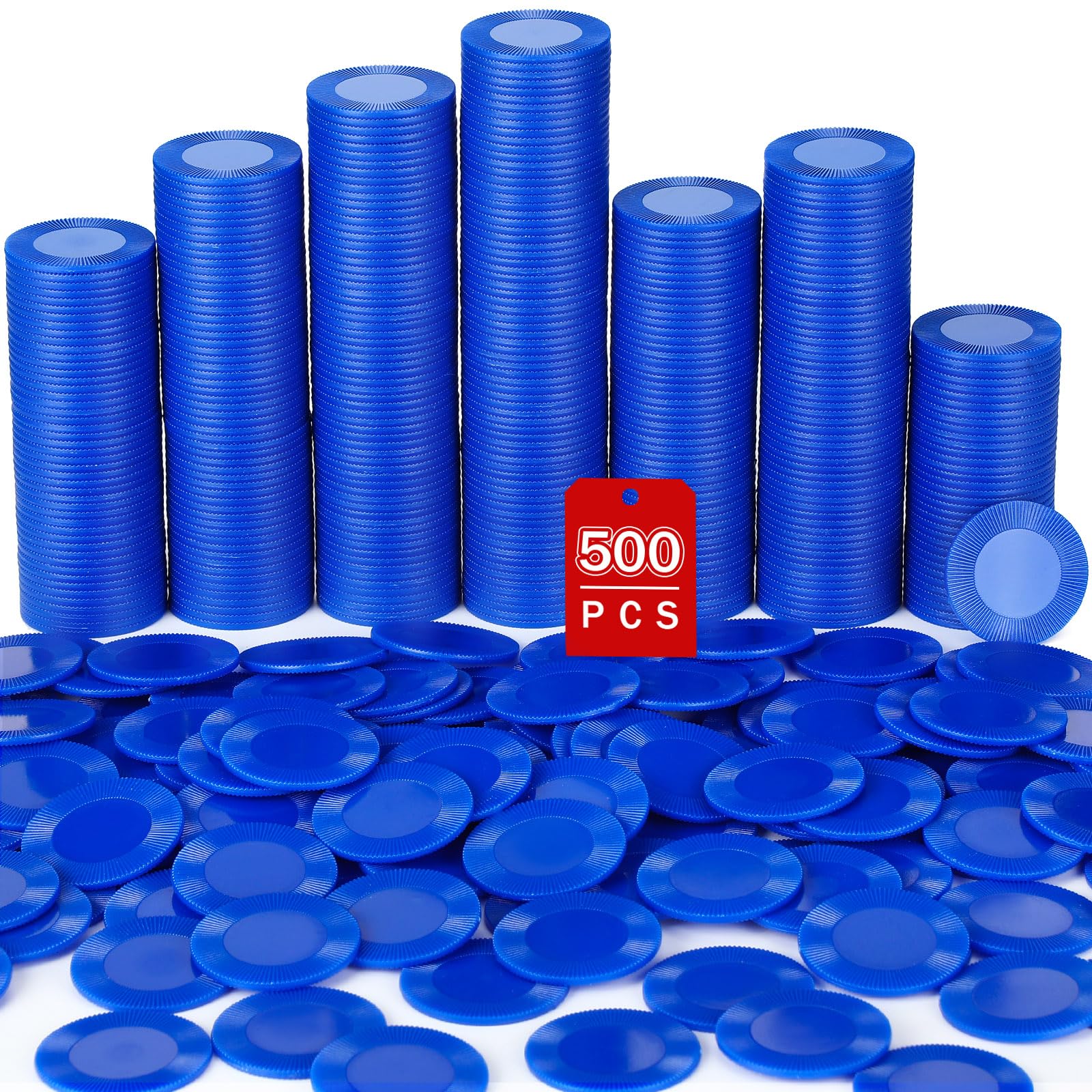 Amazon.com: Leitee 500 Pcs Plastic Poker Chips 38 mm Interlocking Game ...
