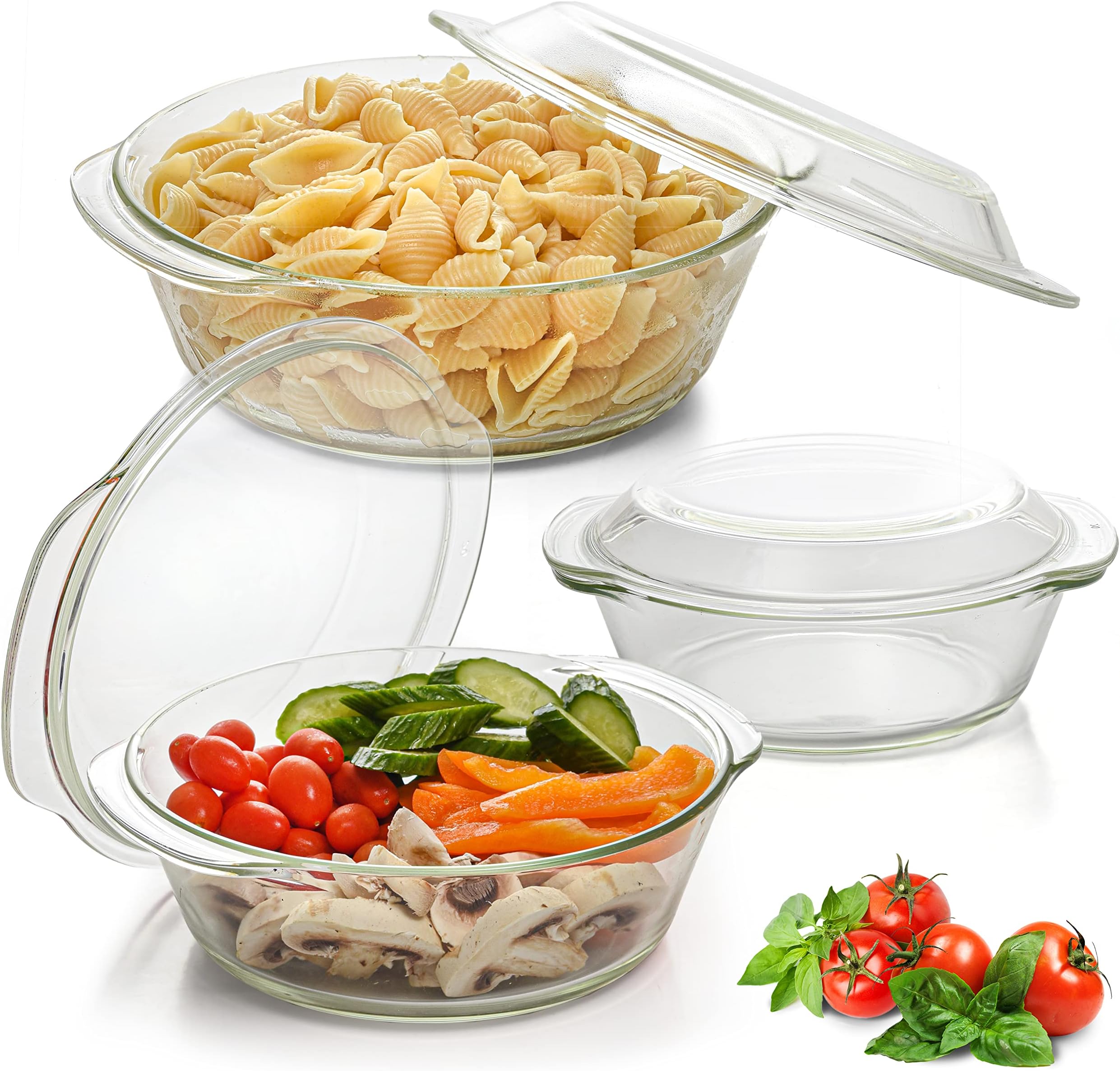 Libbey Baker's Basics 3-Piece Glass Casserole Baking Dish Set with ...