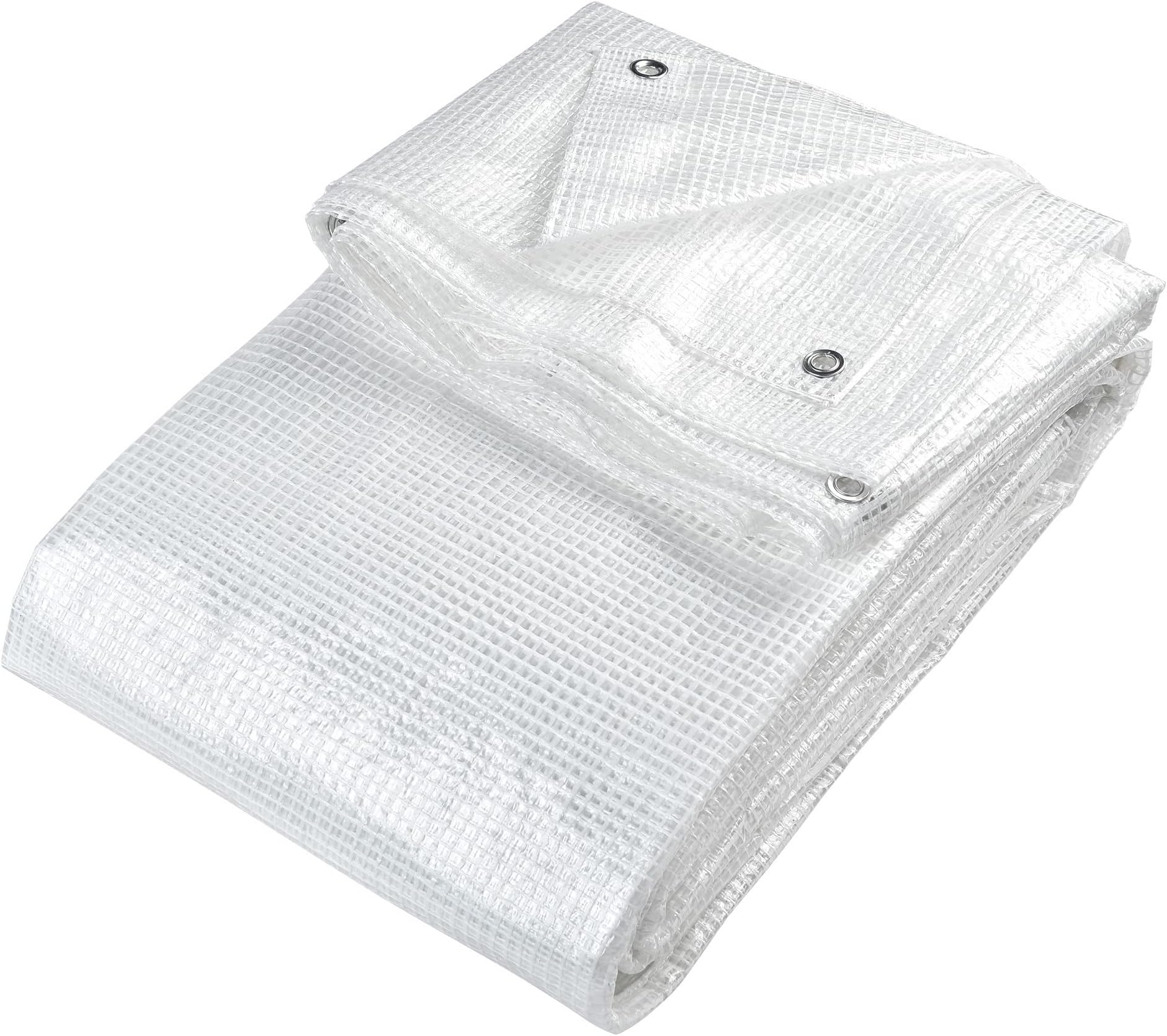 Amazon.com: 20' X 30' Clear Heavy Duty Poly Tarp 14 mil with Grommets ...