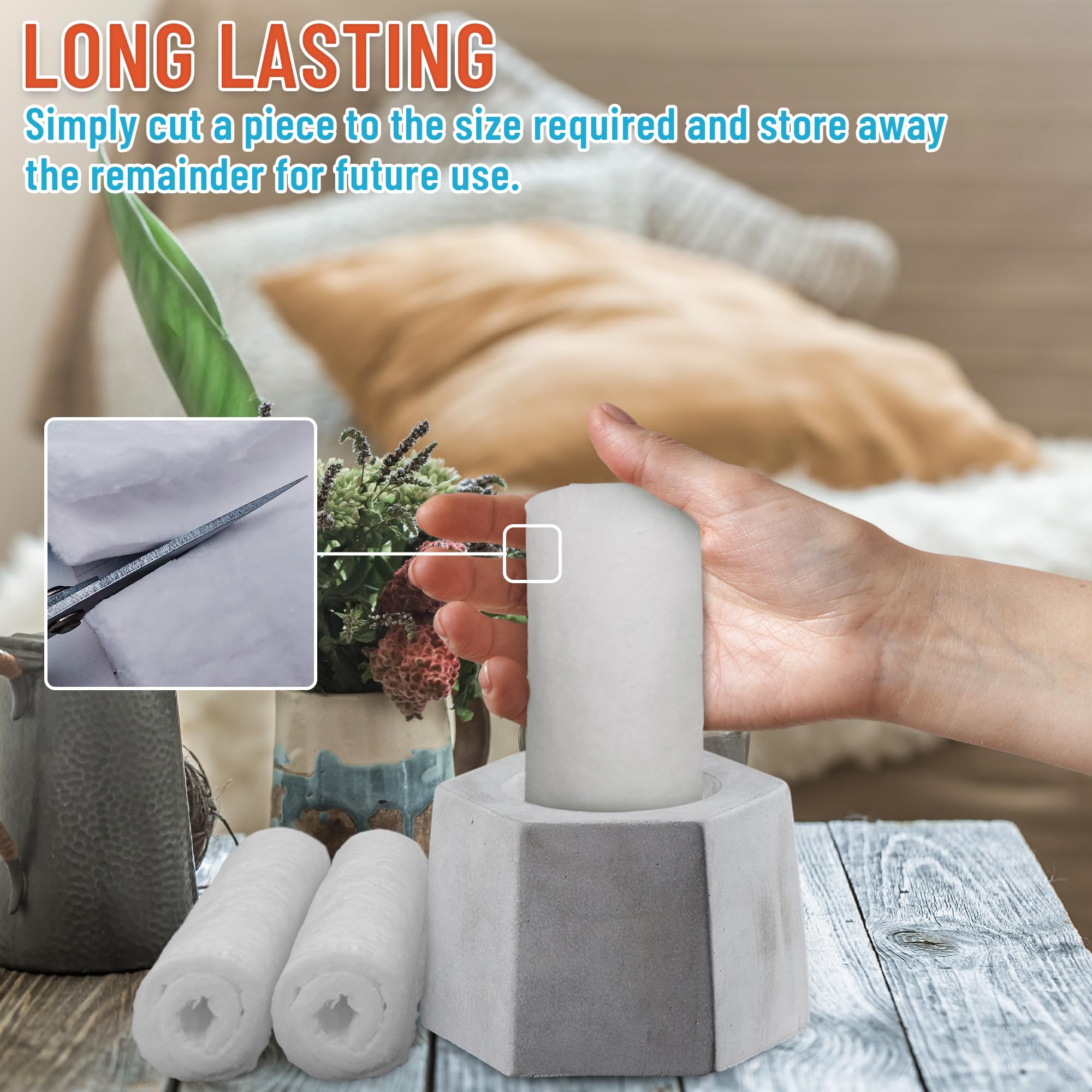 Snapklik.com : Pack 8 Ceramic Wool Wick For Tabletop Fire Pit Extended ...