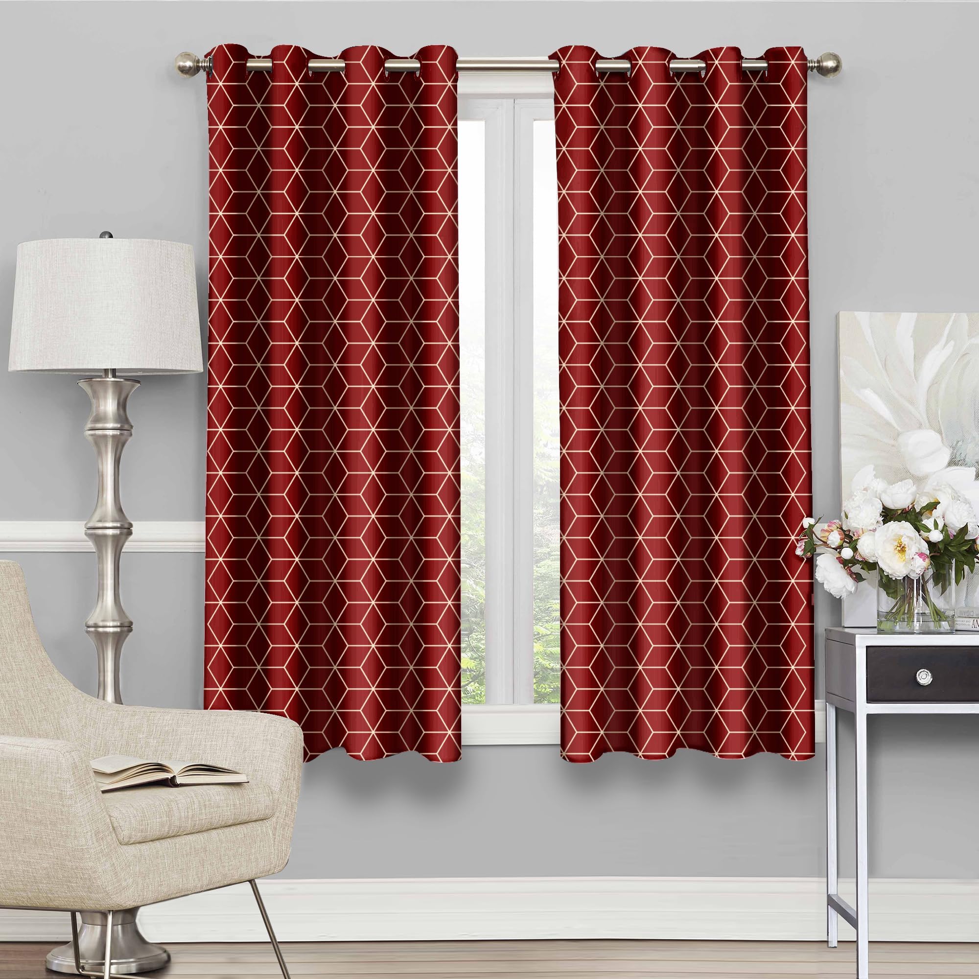 Story@Home Blackout Window Curtains 5 Feet Long Set of 2 Room Darkening ...