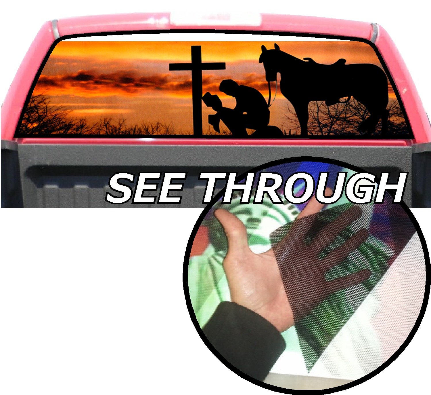 Buy GRAPHIX EXPRESS Truck Back Window Graphics (P50 Cowboy Praying ...