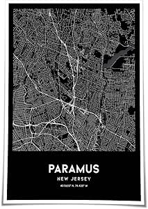 Amazon.com: Luosucsf Paramus Map Poster New Jersey USA Map Poster ...