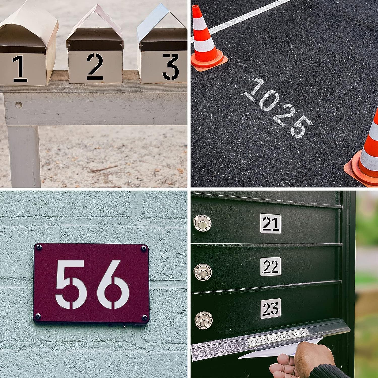 Snapklik.com : YEAJON 8 Inch Curb Stencil Kit 0-9 Address Number Stencils