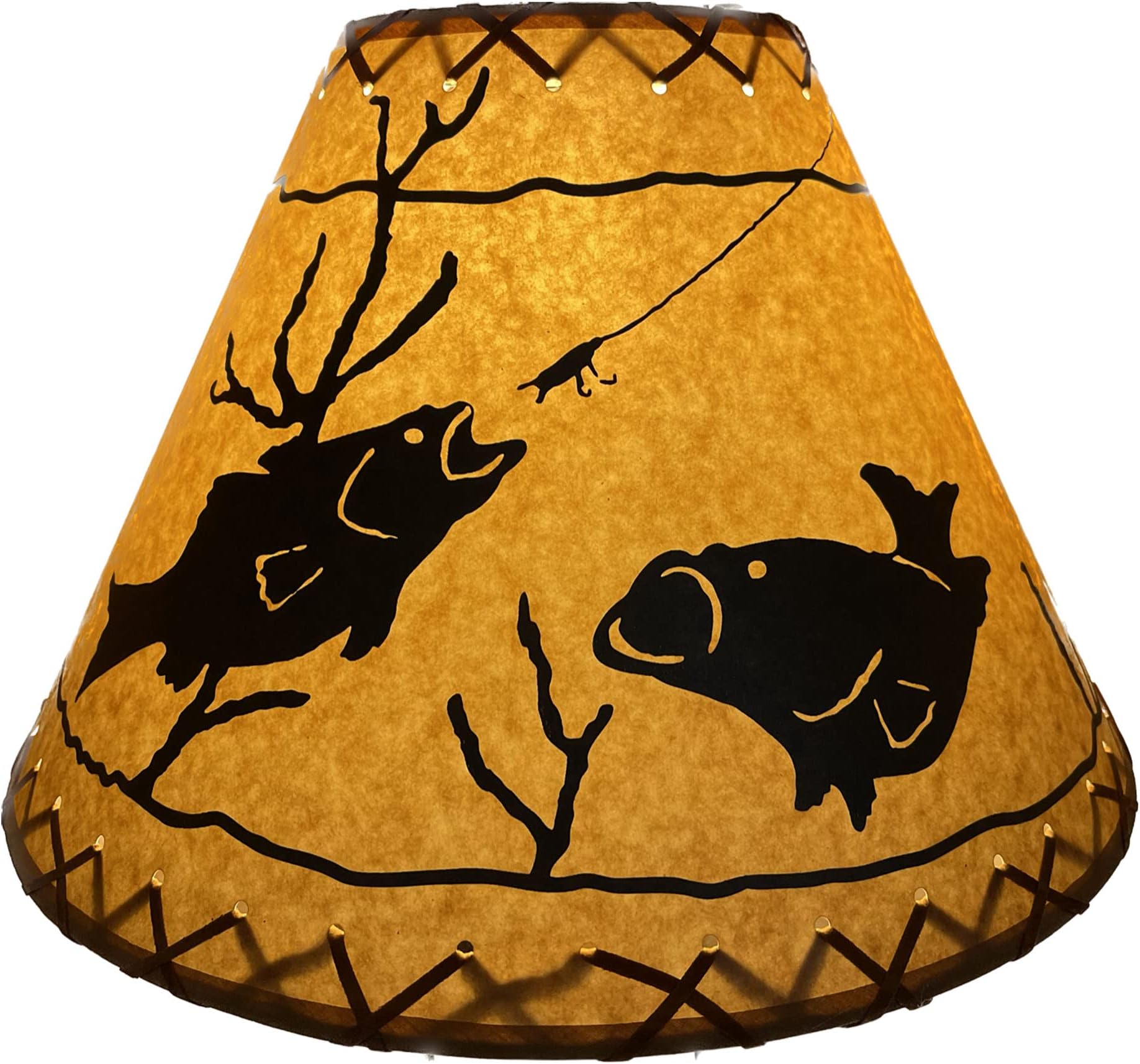 Rustic Oiled Kraft Laced Lamp Shade - 14" - Amazon.com