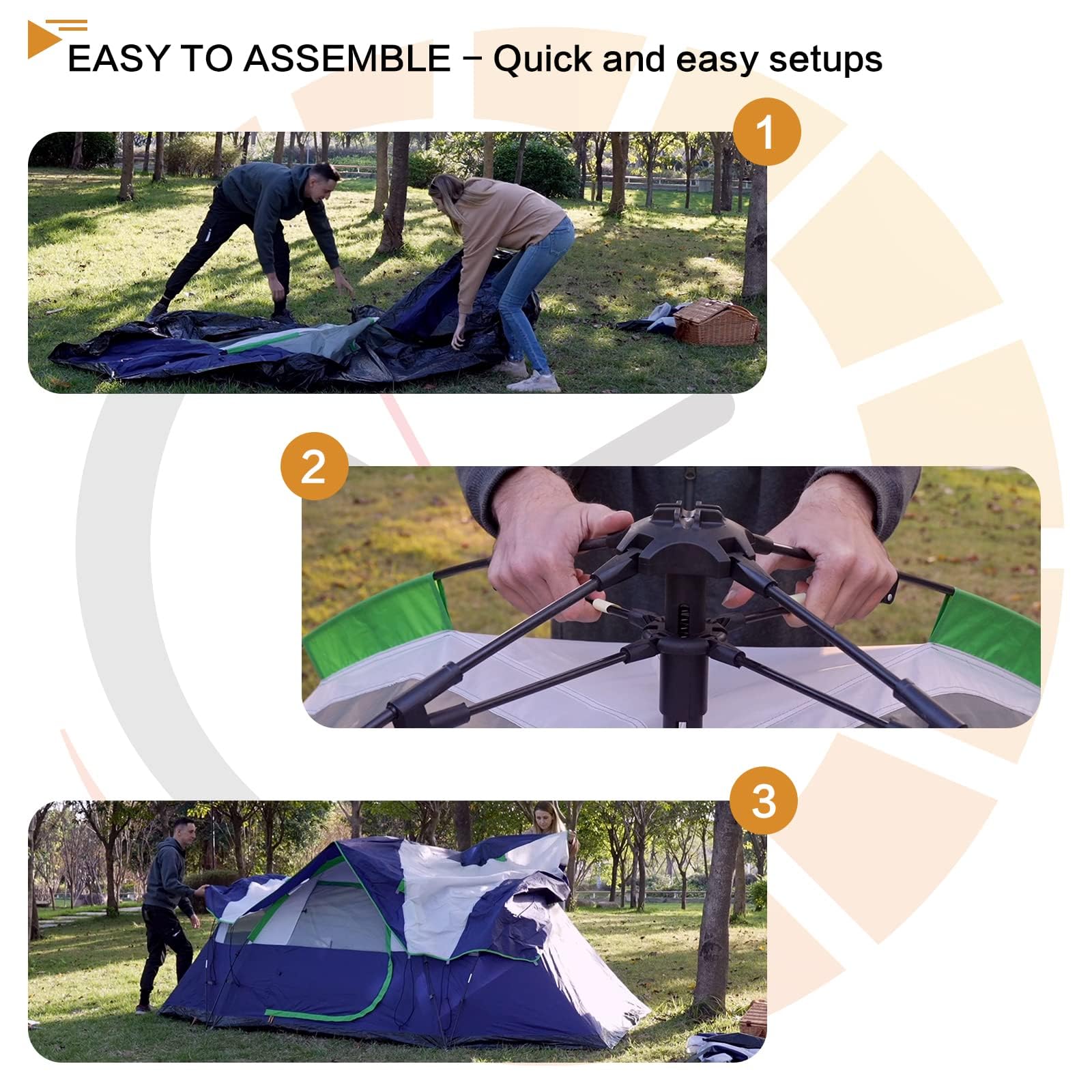 Snapklik.com : Mansader 6 Person Tent Family Camping, Instant Extended ...