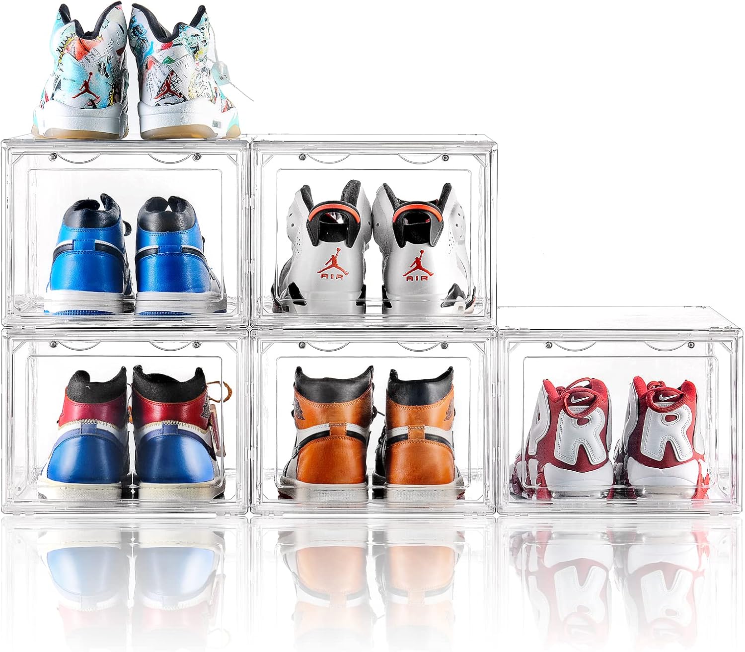 Amazon.com: Clemate Shoe Storage Box, Shoe Box Clear Plastic Stackable ...