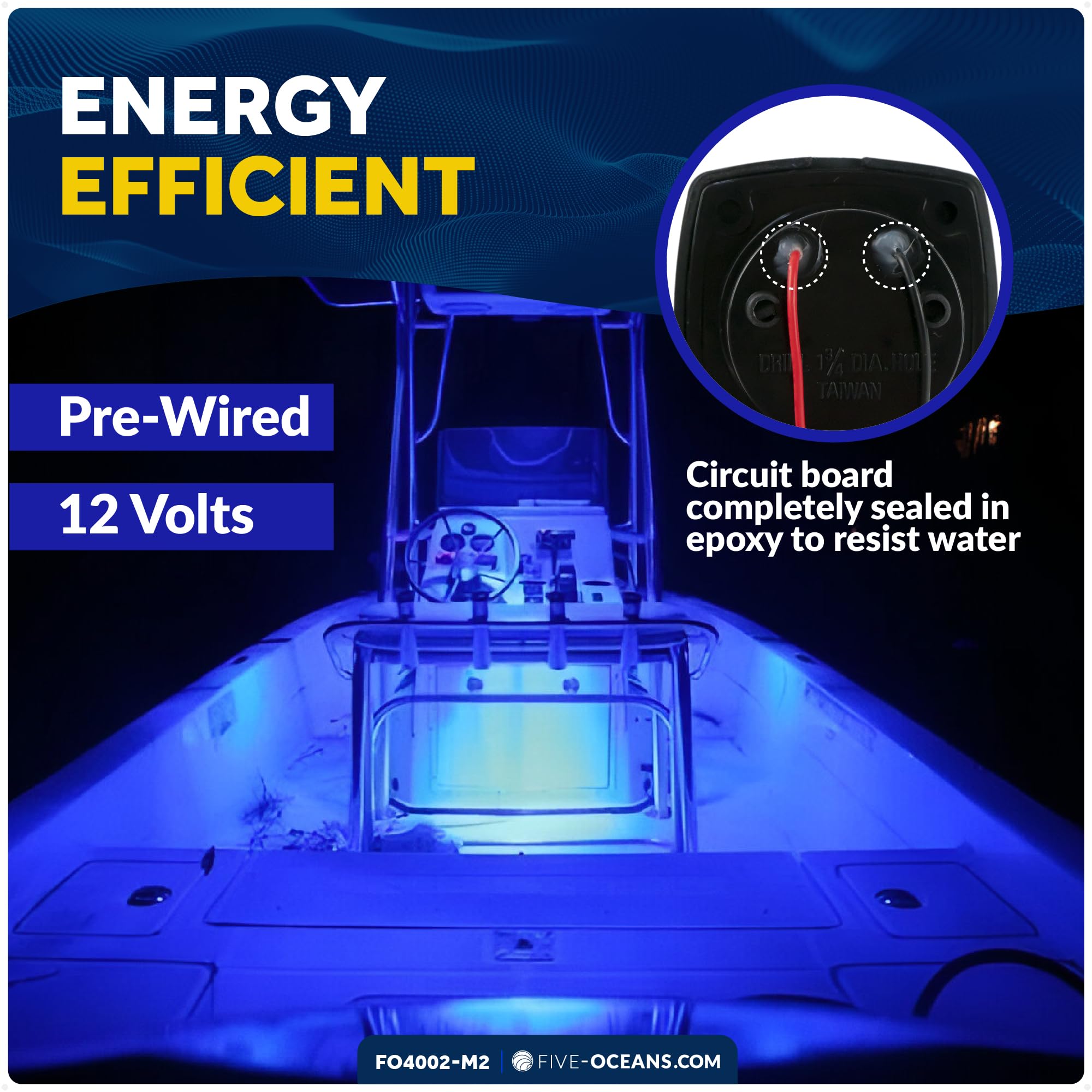 Snapklik.com : Five Oceans LED Companion Way Light, 2 Pack Blue LED ...
