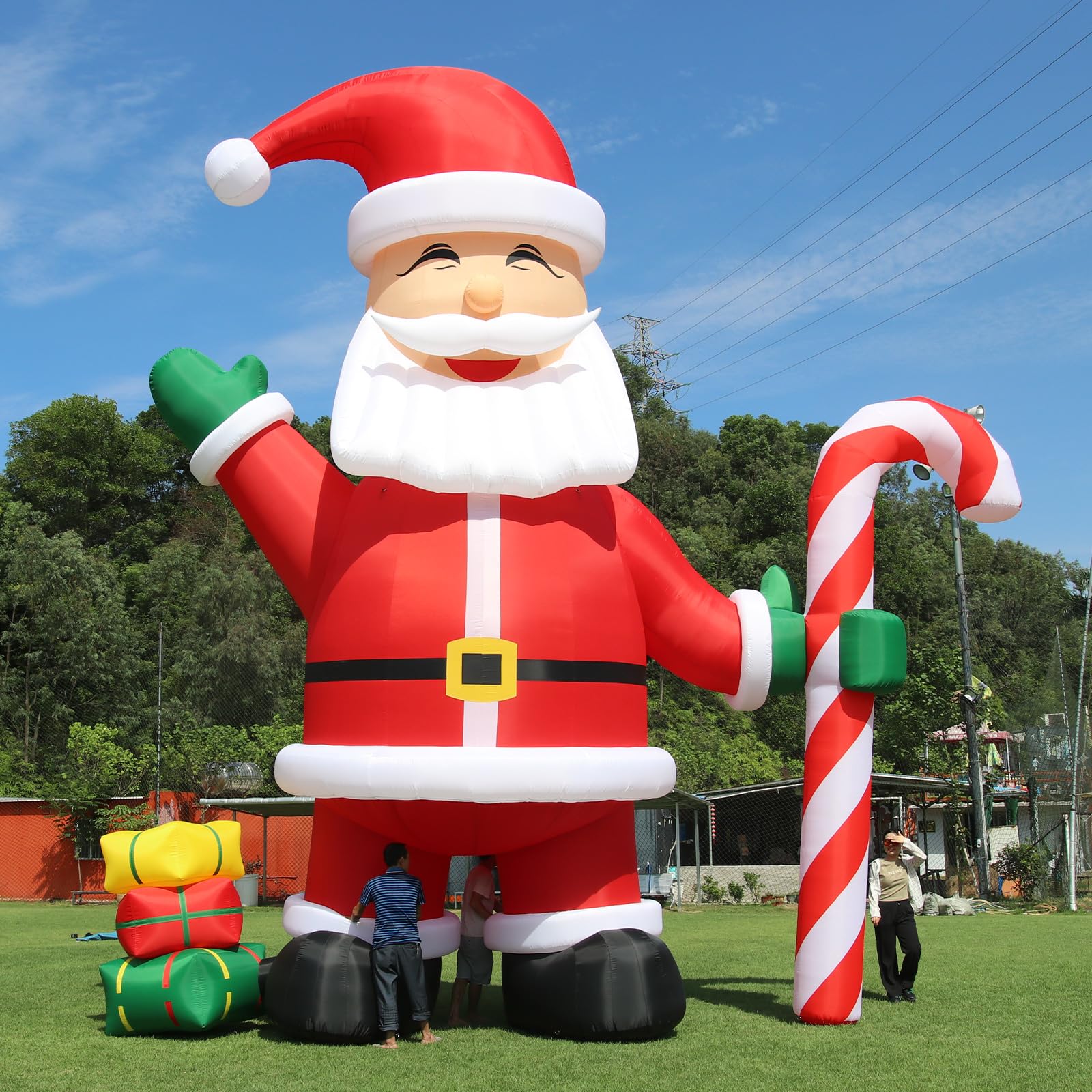 Amazon.com: 33FT Giant Inflatable Santa Claus for Christmas Yard ...