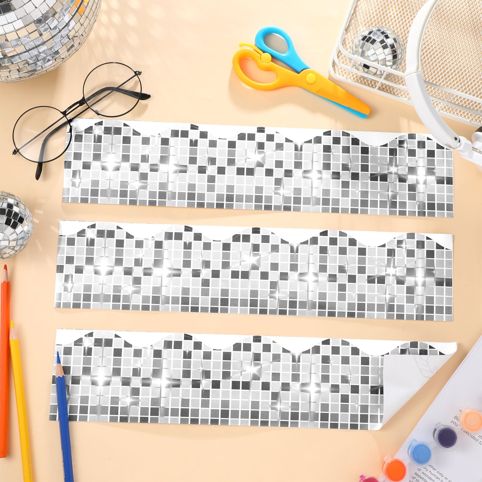 Snapklik.com : 50ft Disco Ball Bulletin Board Borders Scalloped ...
