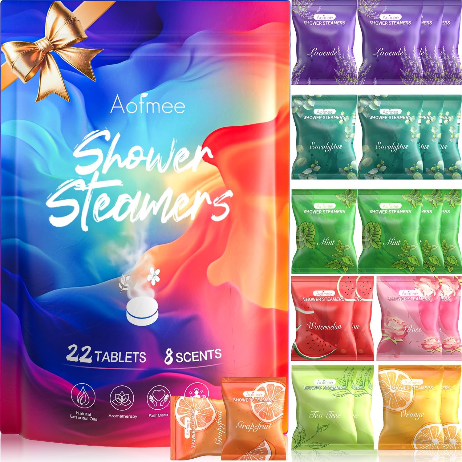 Amazon.com: Aofmee Shower Steamers Aromatherapy 22 Pack - Shower Bombs ...