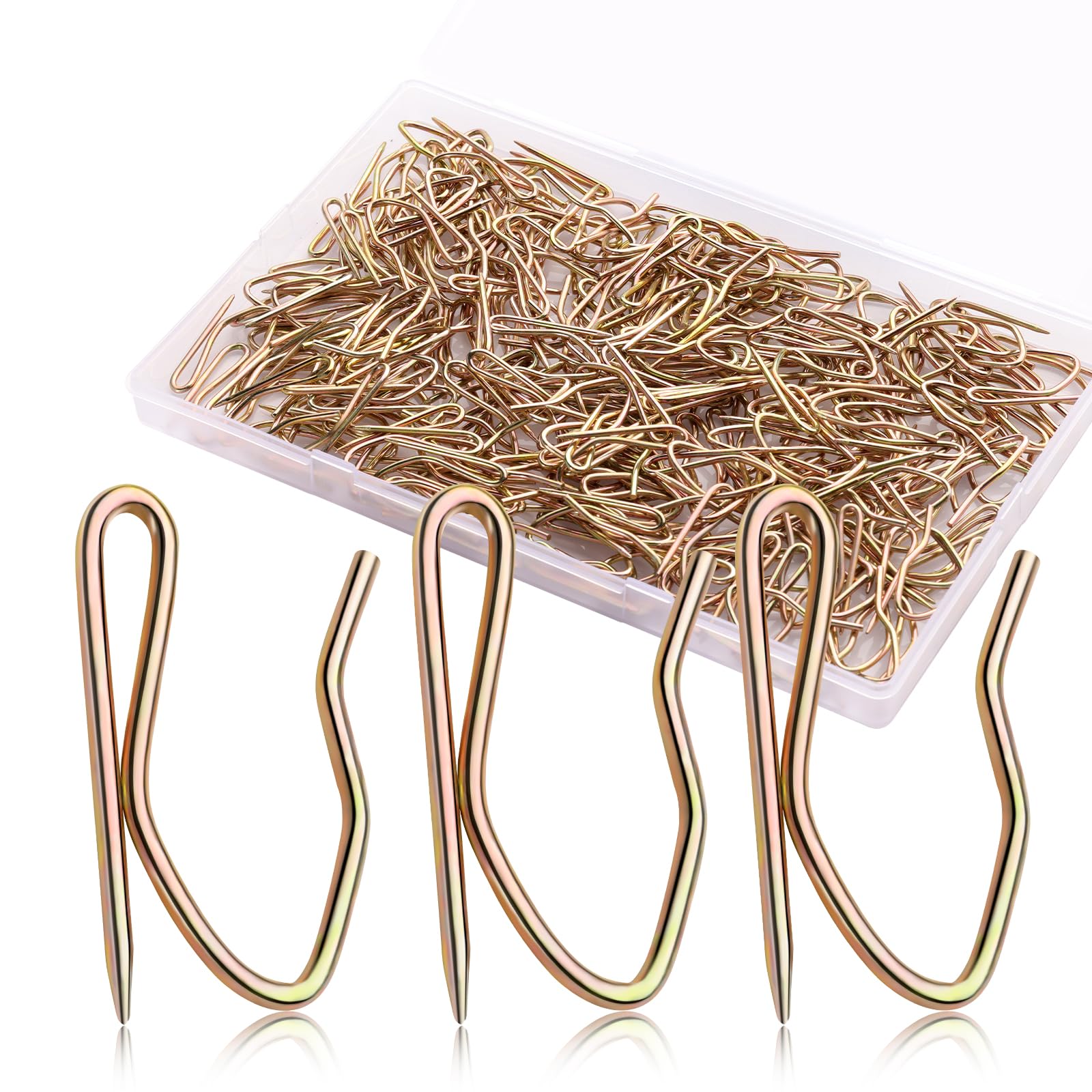 Snapklik.com : Metal Curtain Hooks, 200pcs Drapery Pins Stainless Steel ...