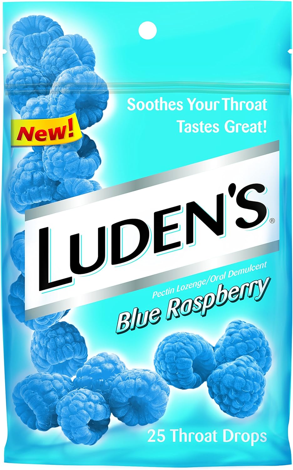 Amazon.com: Ludens Throat Drops, Blue Raspberry, 25 Count (Pack of 48 ...