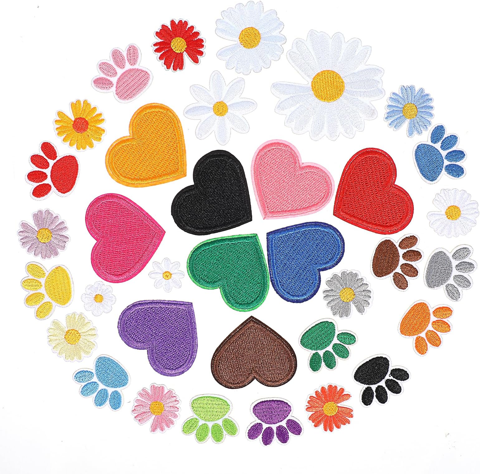 Amazon.com: Hotop 48 Pcs Paw Print Iron on Patches Cute Paw Print ...