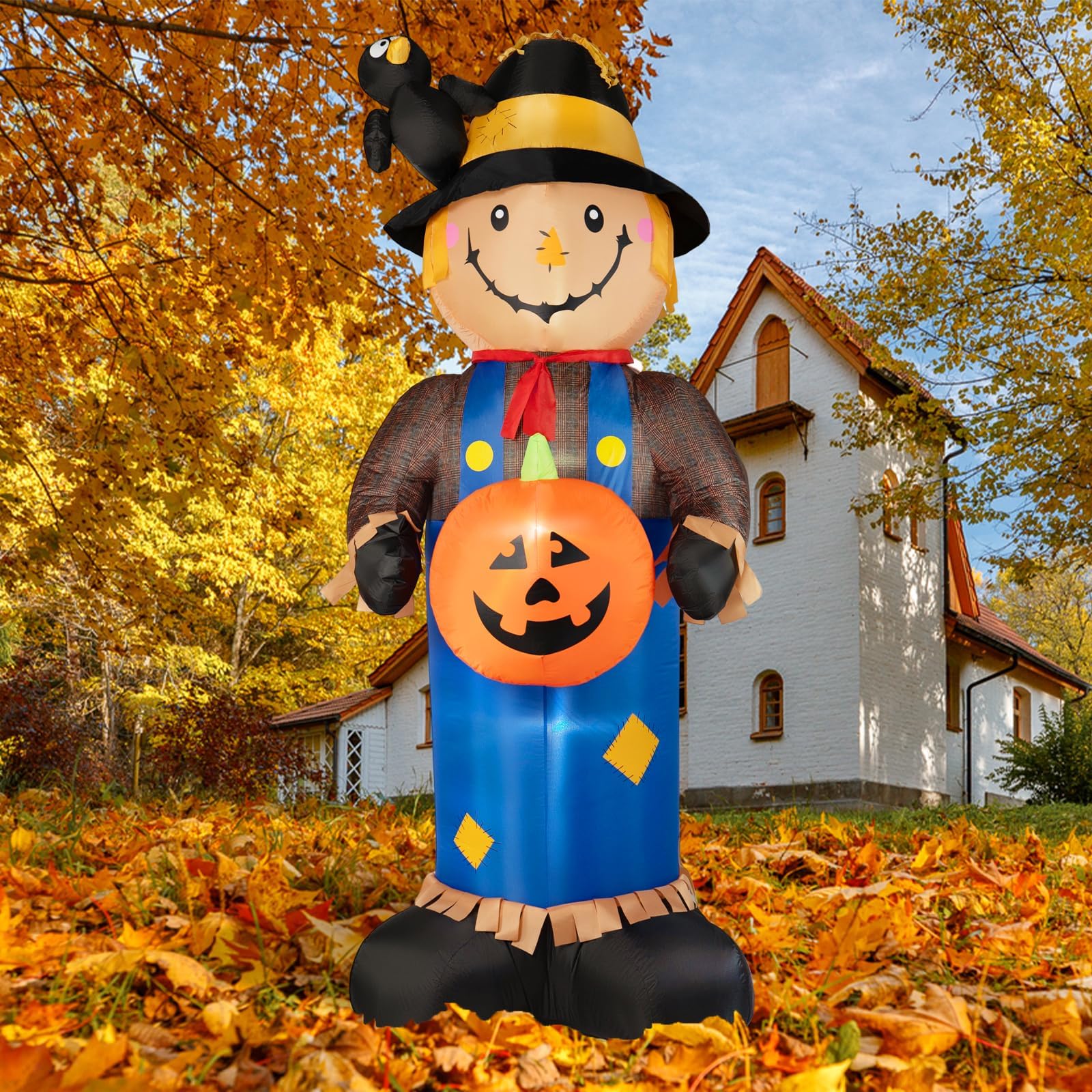 Amazon.com: TURNMEON 7FT Long Fall Thanksgiving Inflatables Pumpkin ...