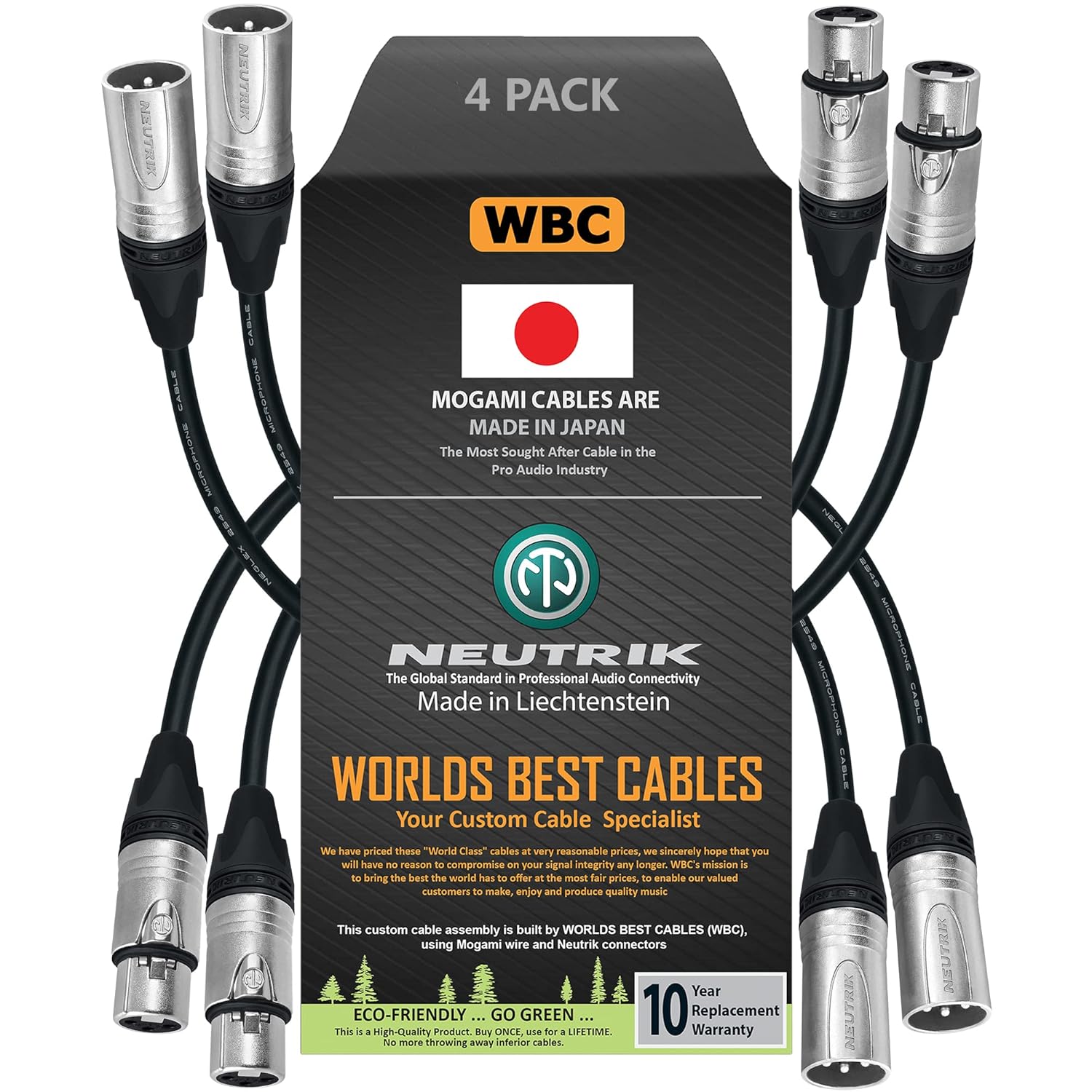 Amazon.com: WORLDS BEST CABLES 4 Units - 1.5 Foot - Balanced Microphone ...