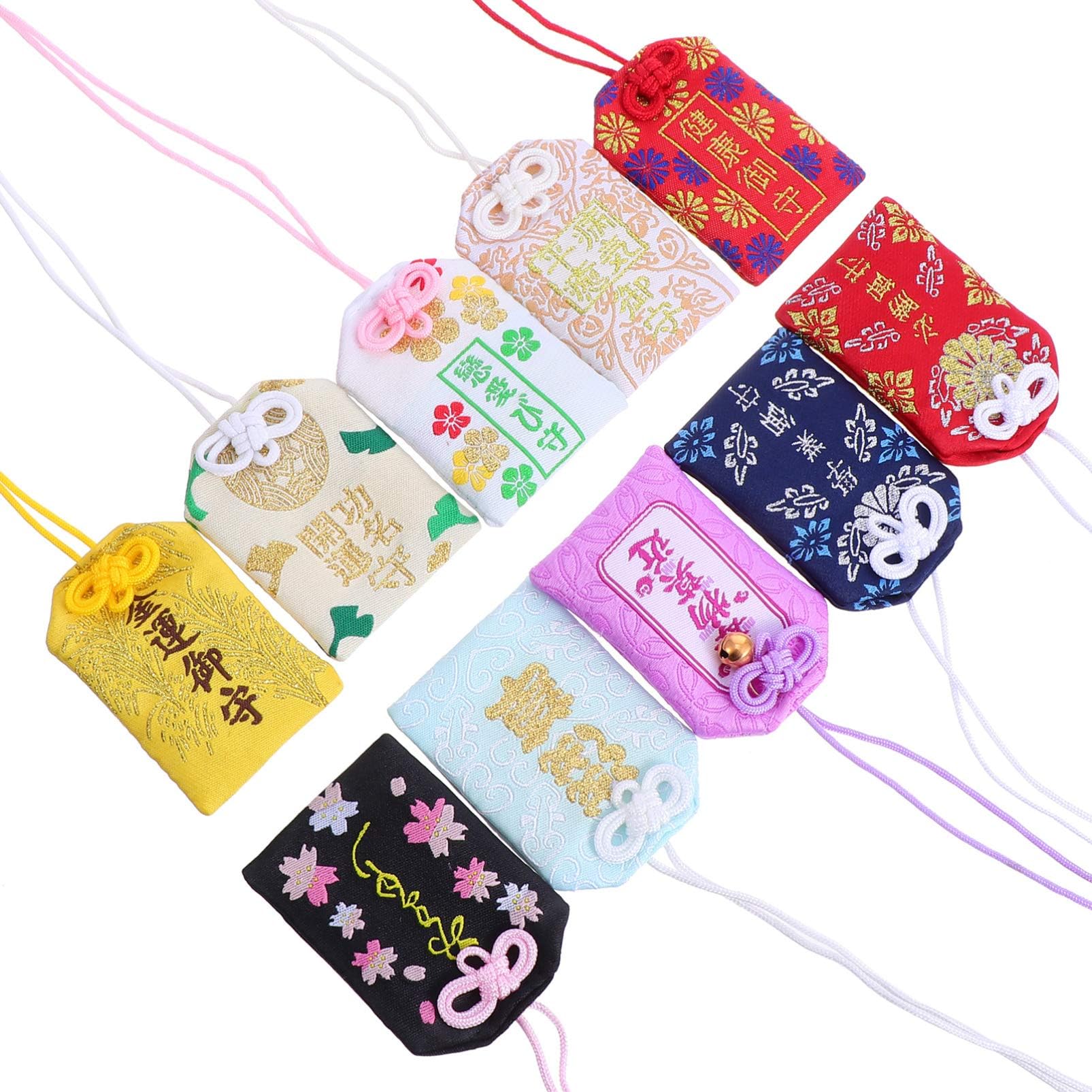 Amazon.com: VOSAREA 10pcs Japanese Omamori Amulets Good Luck Charms ...