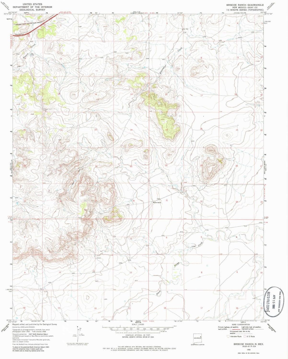 Amazon.com : YellowMaps Briscoe Ranch NM topo map, 1:24000 Scale, 7.5 X ...