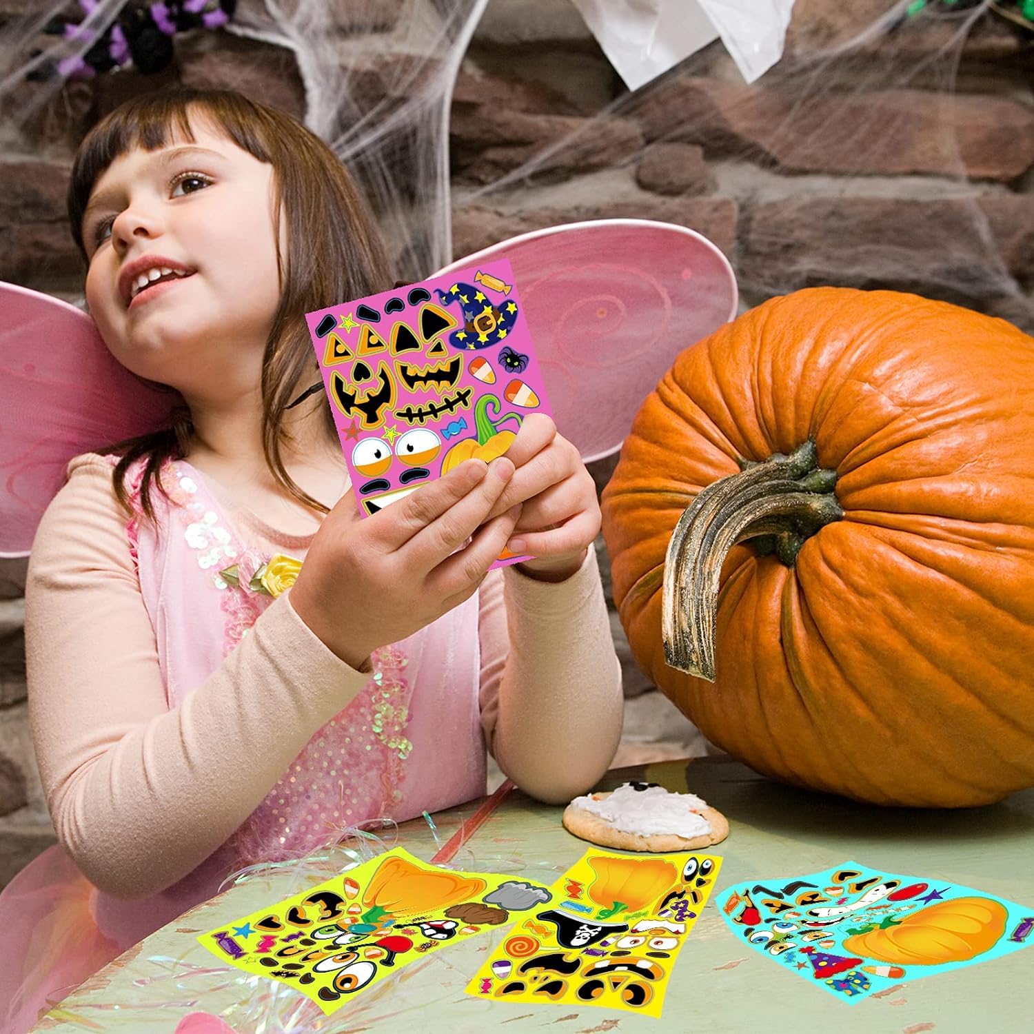 Snapklik.com : 40 Sheets Halloween Party Games Stickers For Kids Make ...