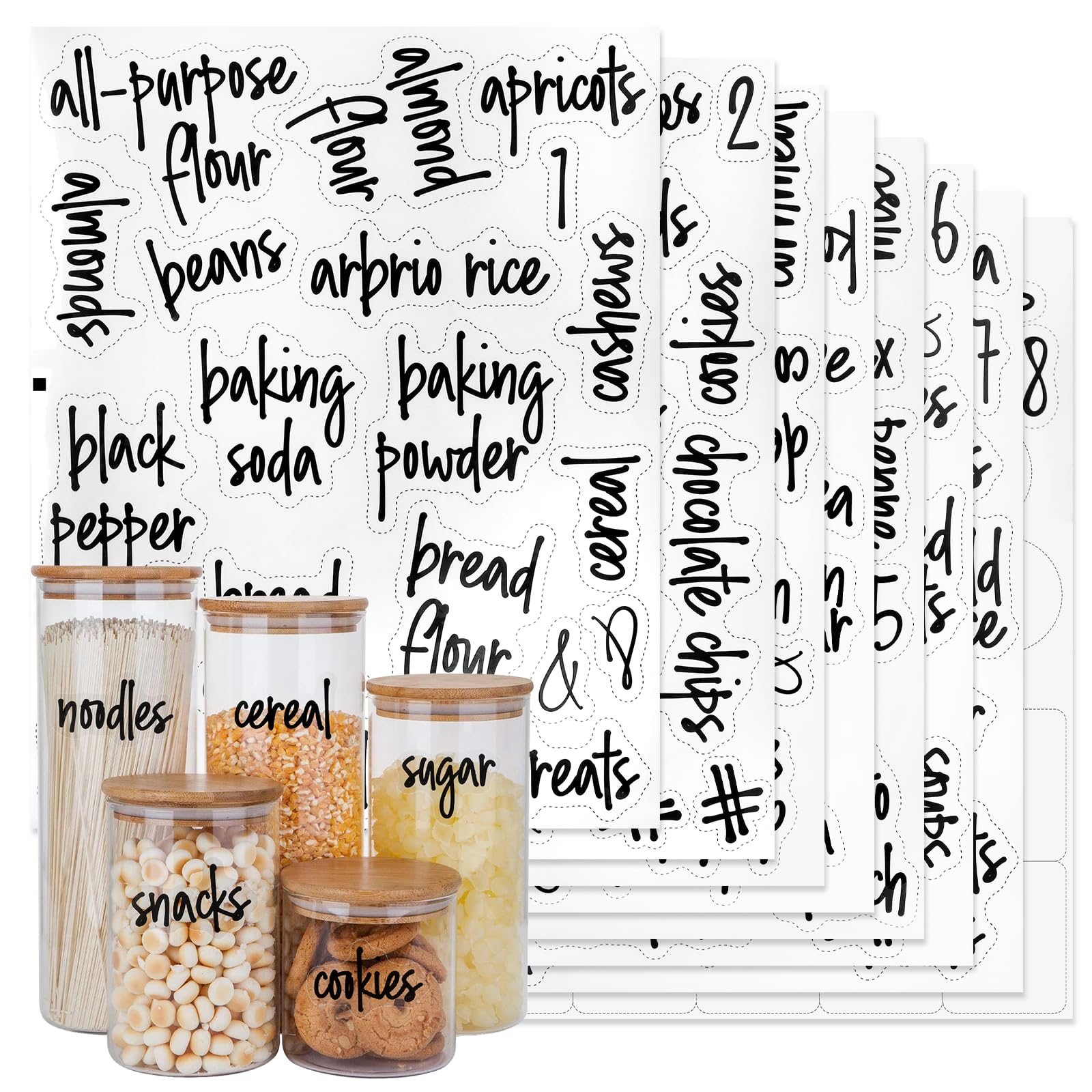 Amazon.com: Aixoom170PCS Food Pantry Labels, Kitchen Container Storage ...