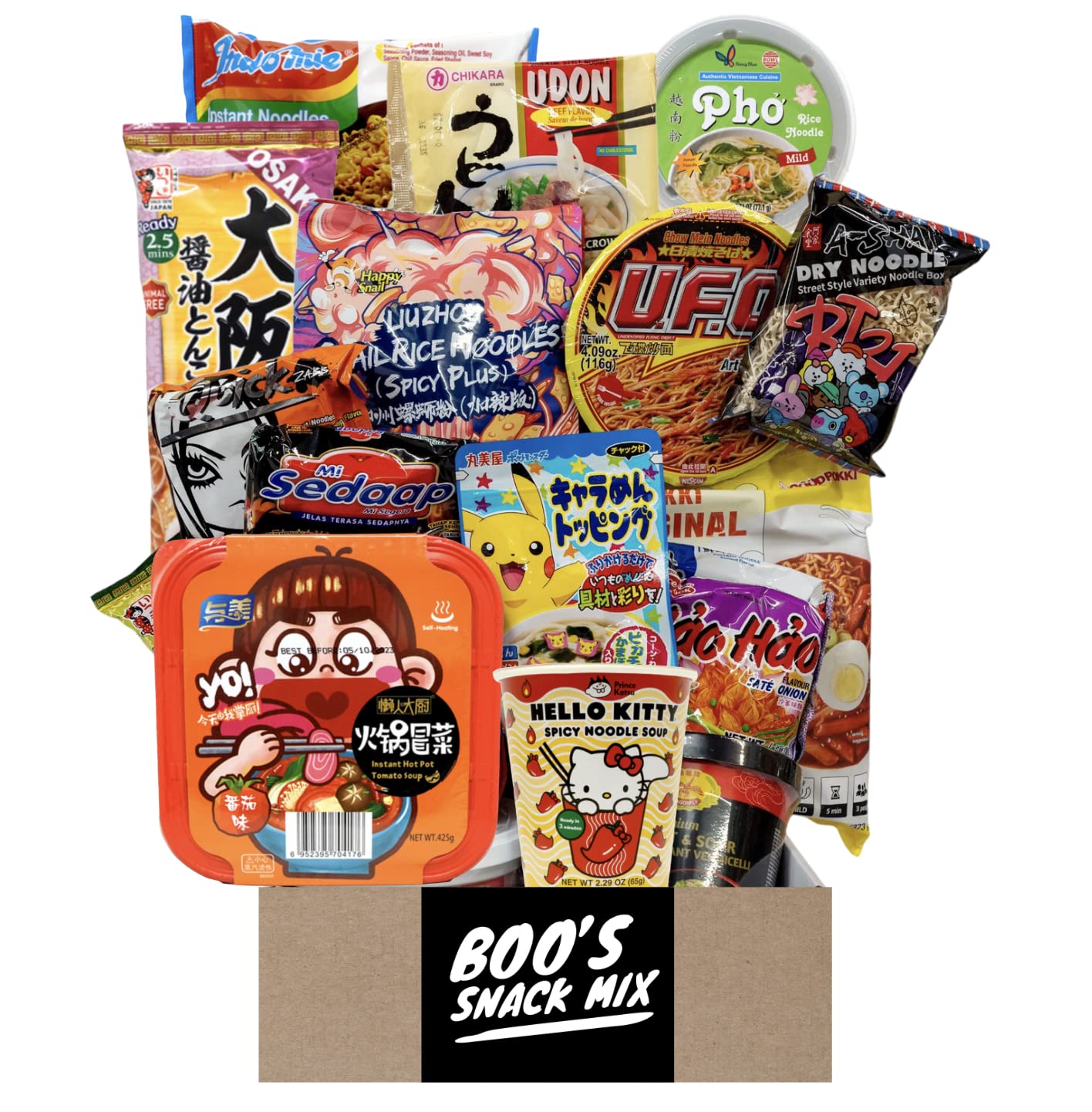 Amazon.com : Boo's Snack Mix Premium Asian Instant Ramen Noodles ...