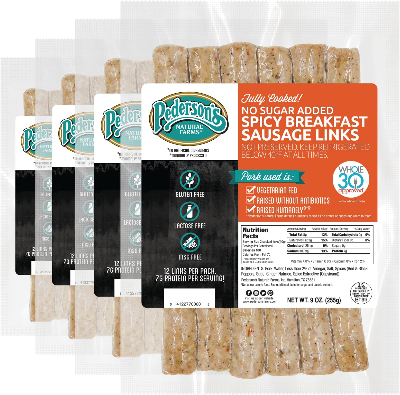 Amazon.com: Jimmy Dean Regular Pure Pork Sausage Raw Links, 2 Ounce ...