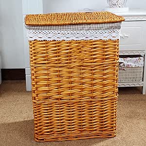 Amazon.com: Rattan Laundry Basket, Wicker Storage Box, Multi-Purpose ...