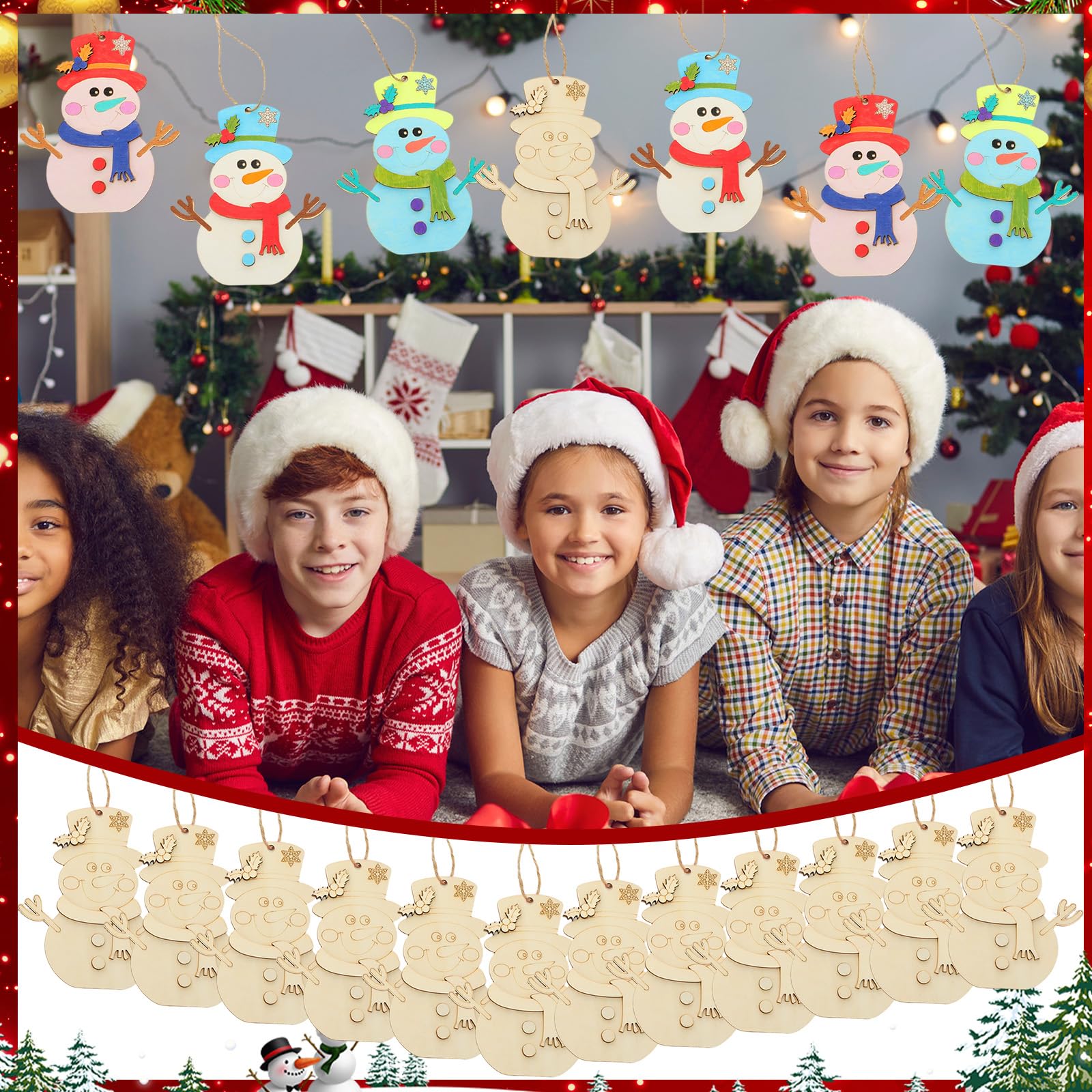 Snapklik.com : 24 Pack Christmas Snowman Craft DIY Sets Christmas ...