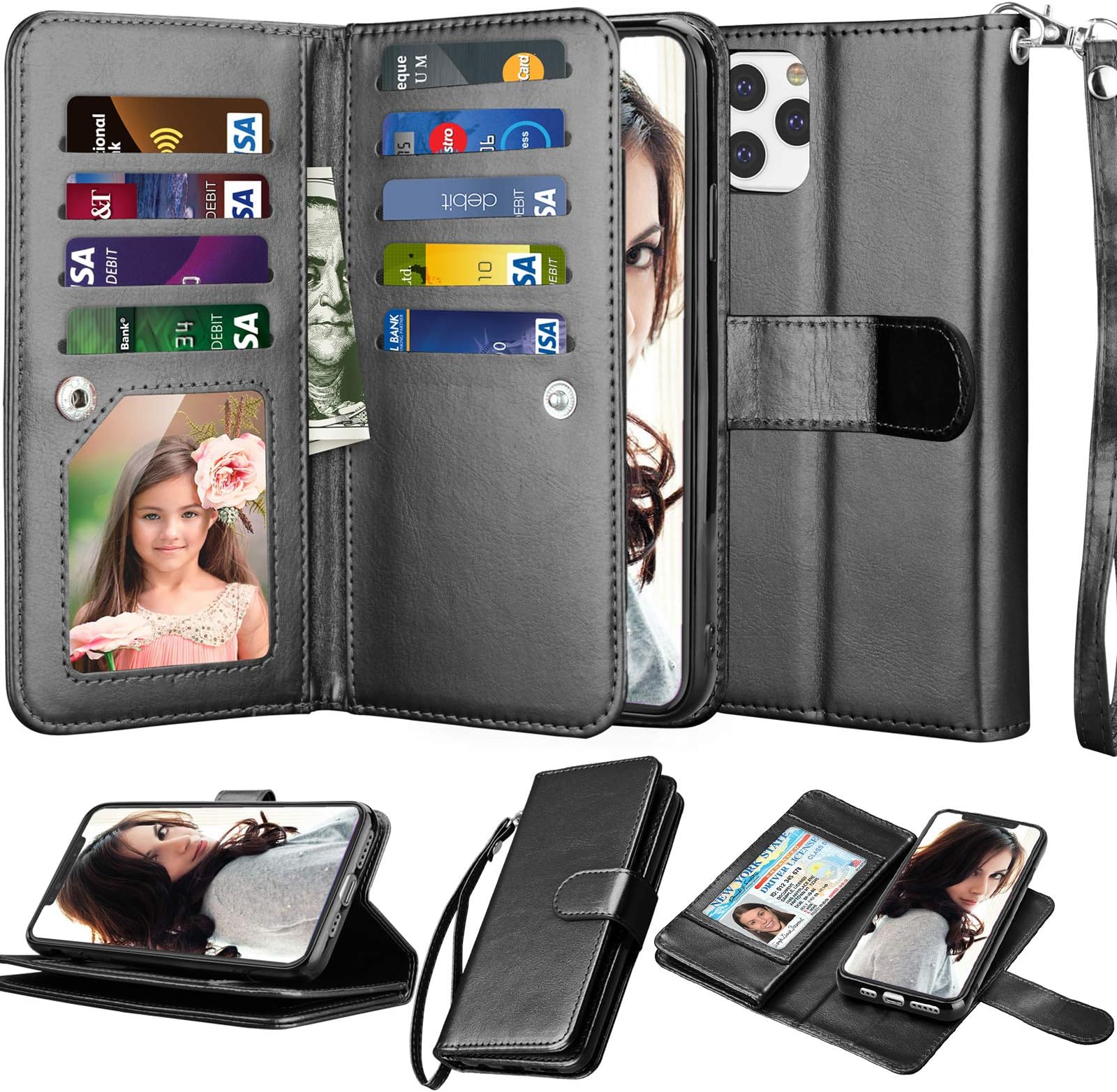 Amazon.com: Njjex Wallet Case for iPhone 11, 6.1" Case - PU Leather ID ...