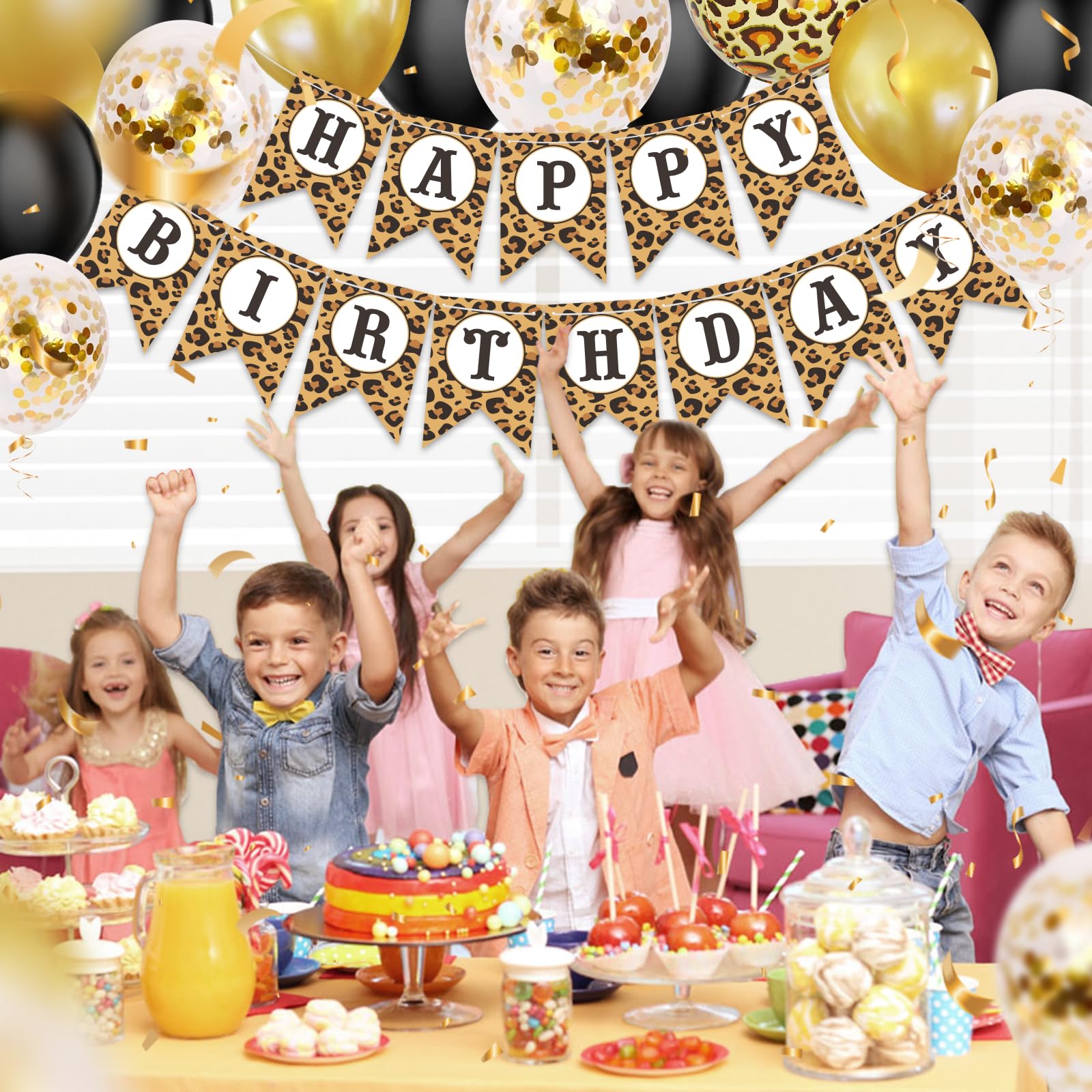 Snapklik.com : Marwey Cheetah Print Birthday Decorations - 25 Pcs ...