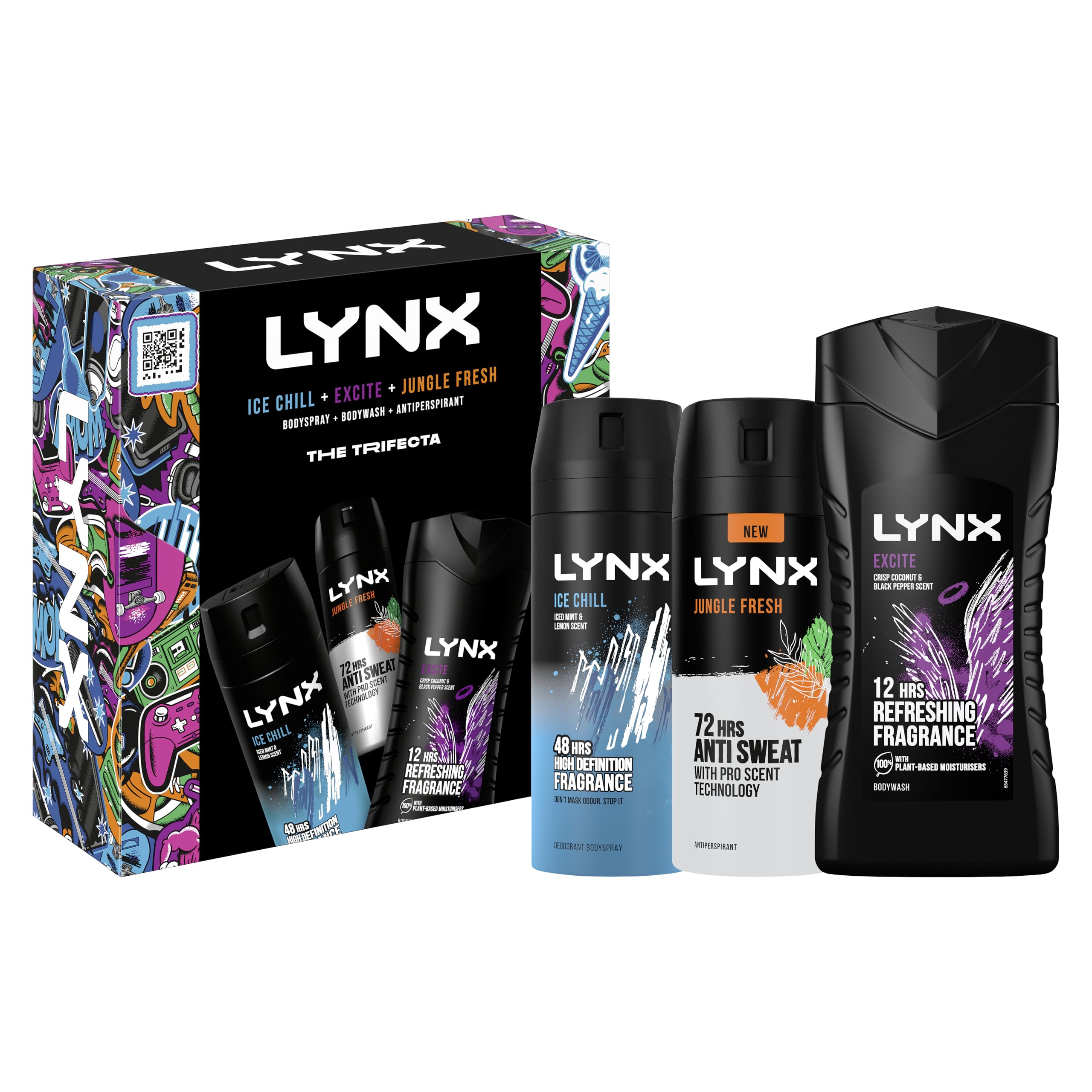 LYNX Trifecta Deodorant Gift Set Body Wash, Body Spray & Antiperspirant ...