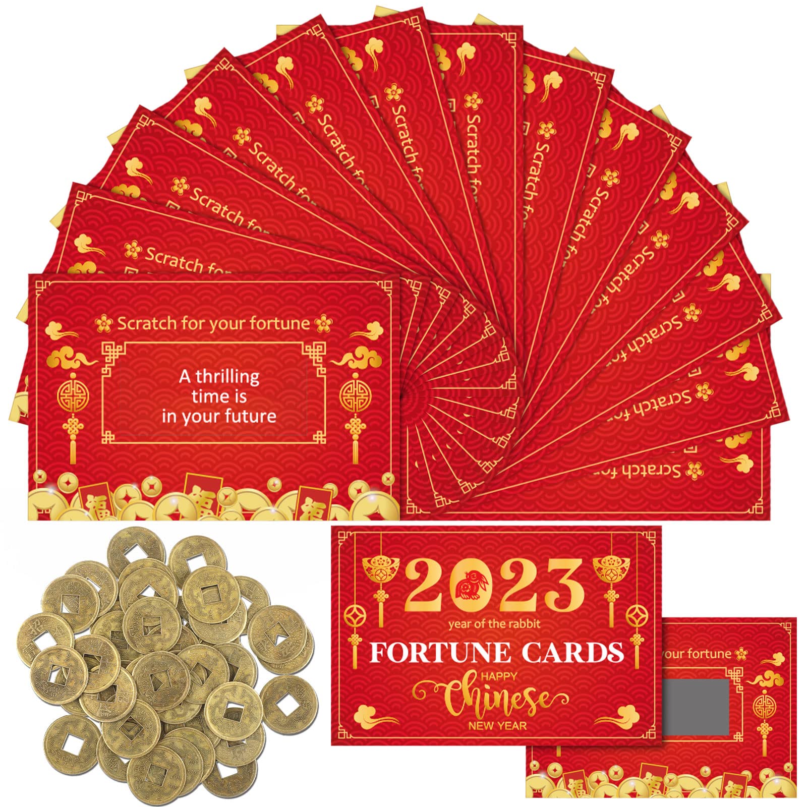 30 Pieces 2023 Chinese New Year Scratch Off Fortune Cards | Desertcart ...