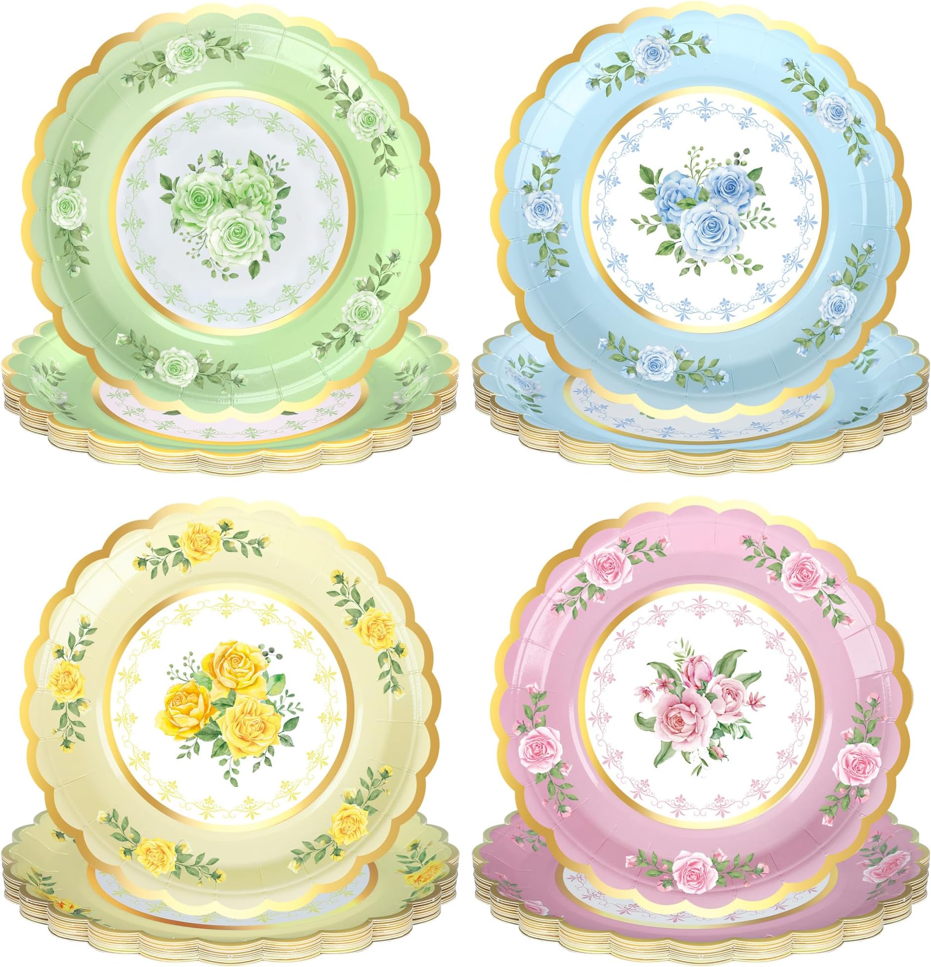 Amazon.com: Talking Tables Truly Romantic 7" Small Floral Paper Plates ...
