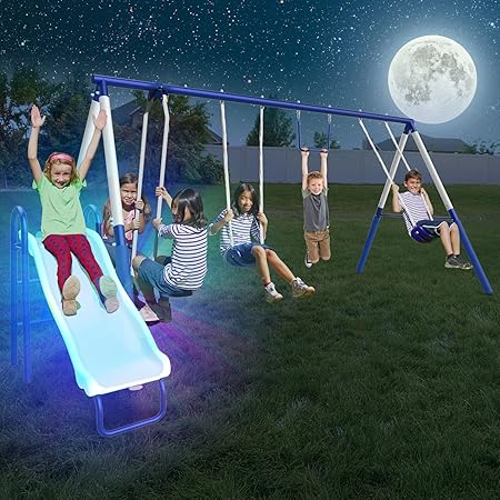 Amazon.com: Sportspower Arcadia Star Burst Swing Set: Outdoor Heavy ...