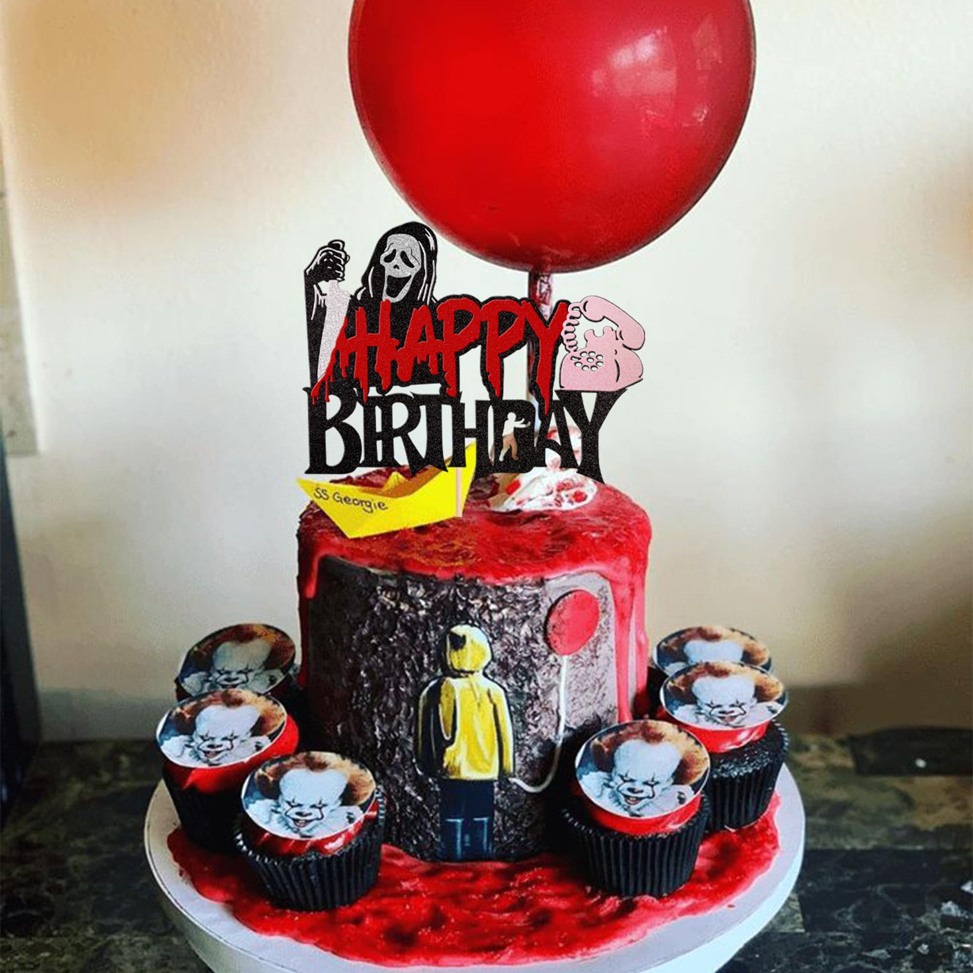 Snapklik.com : 1 PCS Classic Horror Cake Topper - Glitter Assembled ...
