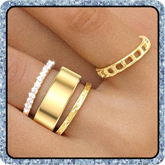 Amazon.com: YWXTW 3 Pack 14K Gold-Plated Stacking Rings for Oura Ring ...