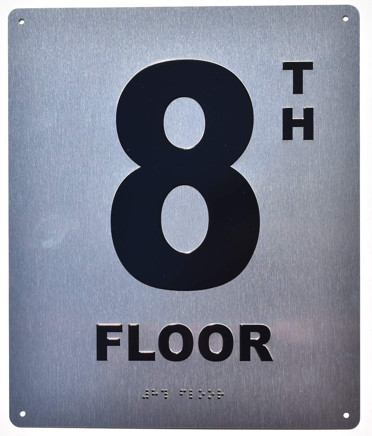 8TH Floor Sign- Floor Number Sign- Tactile Touch Braille Sign ...