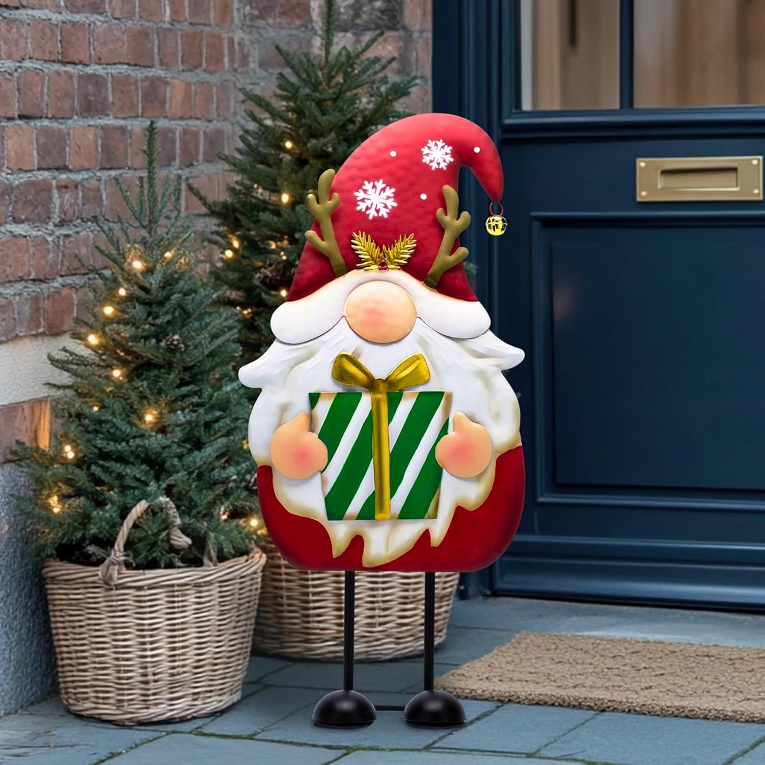 Amazon.com: TERESA'S COLLECTIONS Gnome Christmas Decorations,Metal Red ...