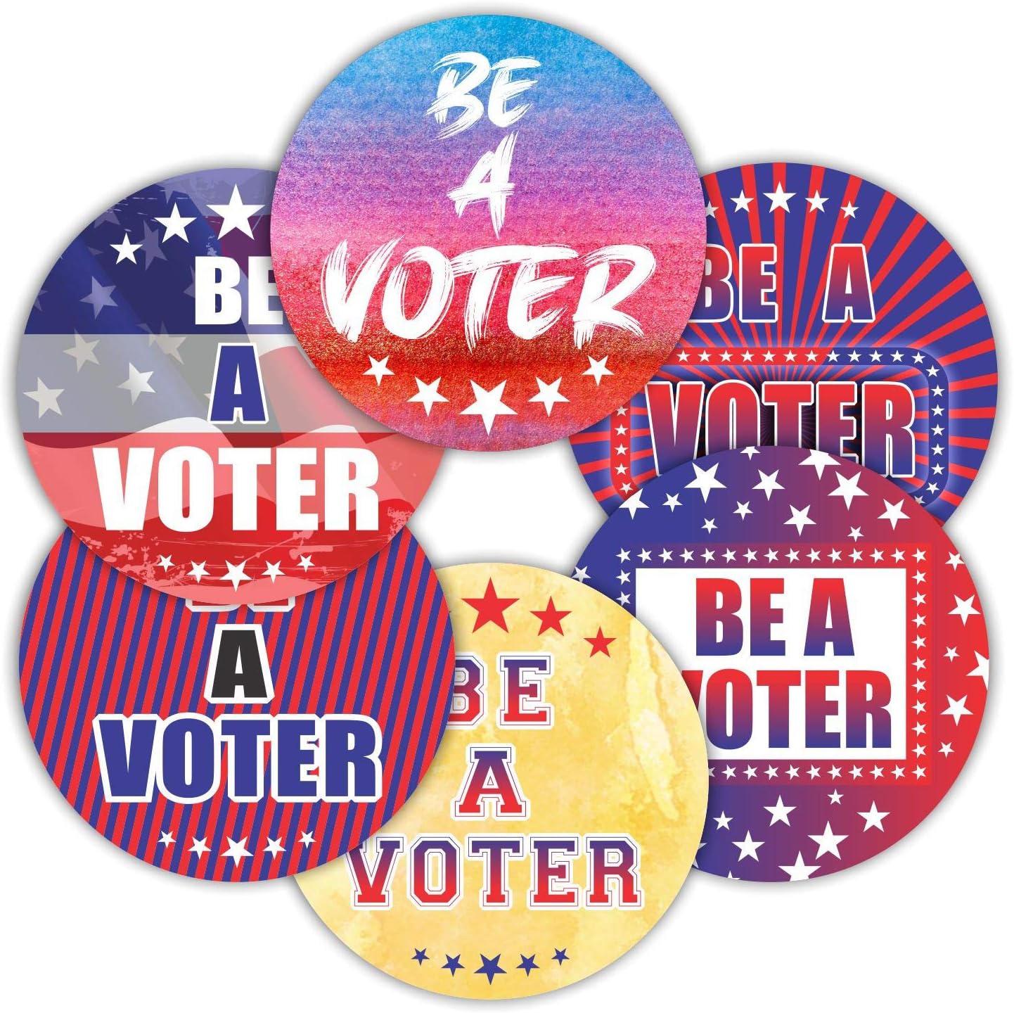 Amazon.com: 500 Pcs Vote Stickers Roll Glitter White Red Blue Self ...