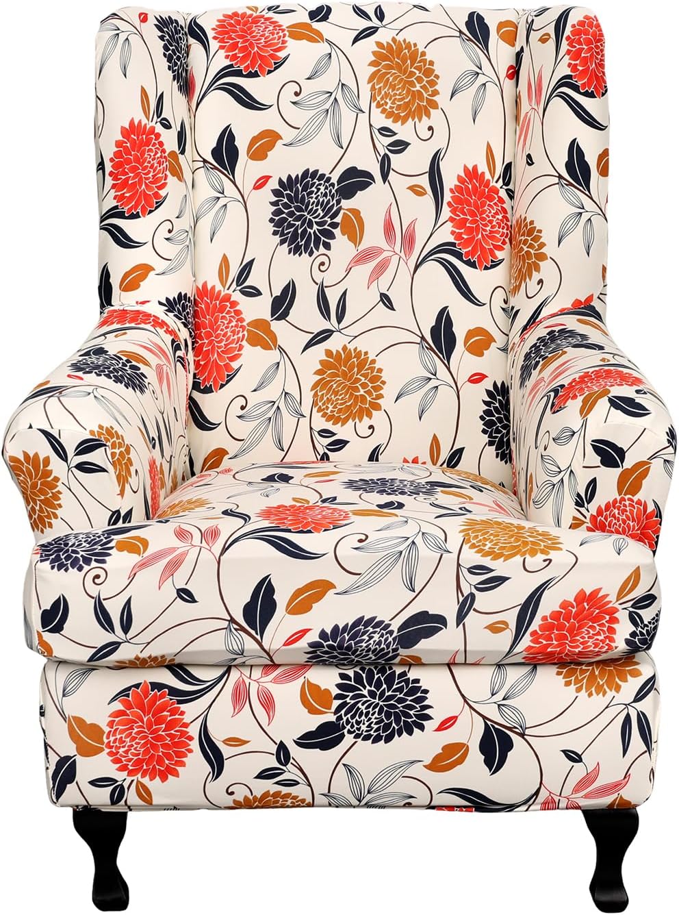 Amazon.com: KRFOONN Wingback Chair Covers Slipcovers 2 Piece Stretch ...