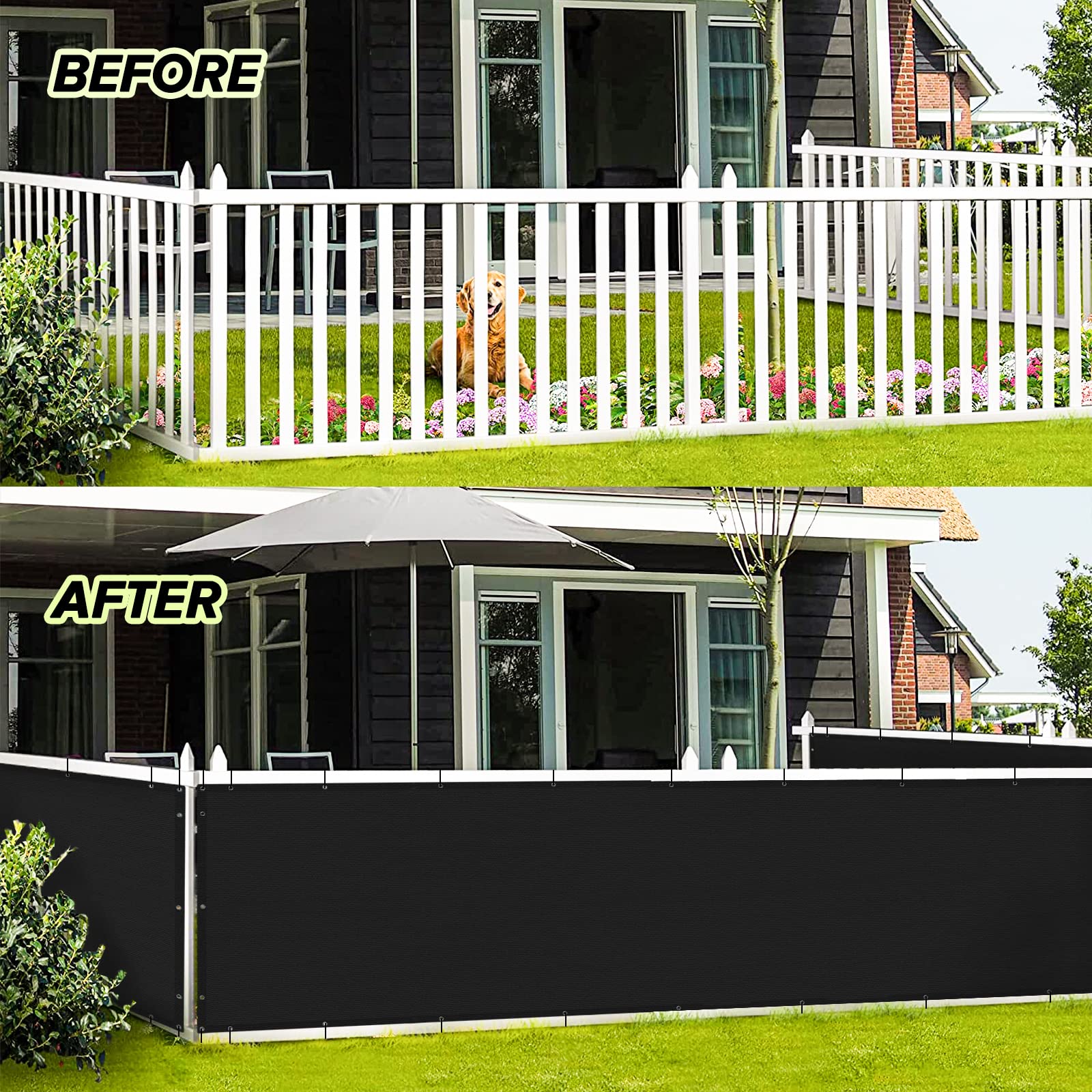 Black Vinyl Deck Privacy Balcony Privacy Screen 3x16 Ft Apartments