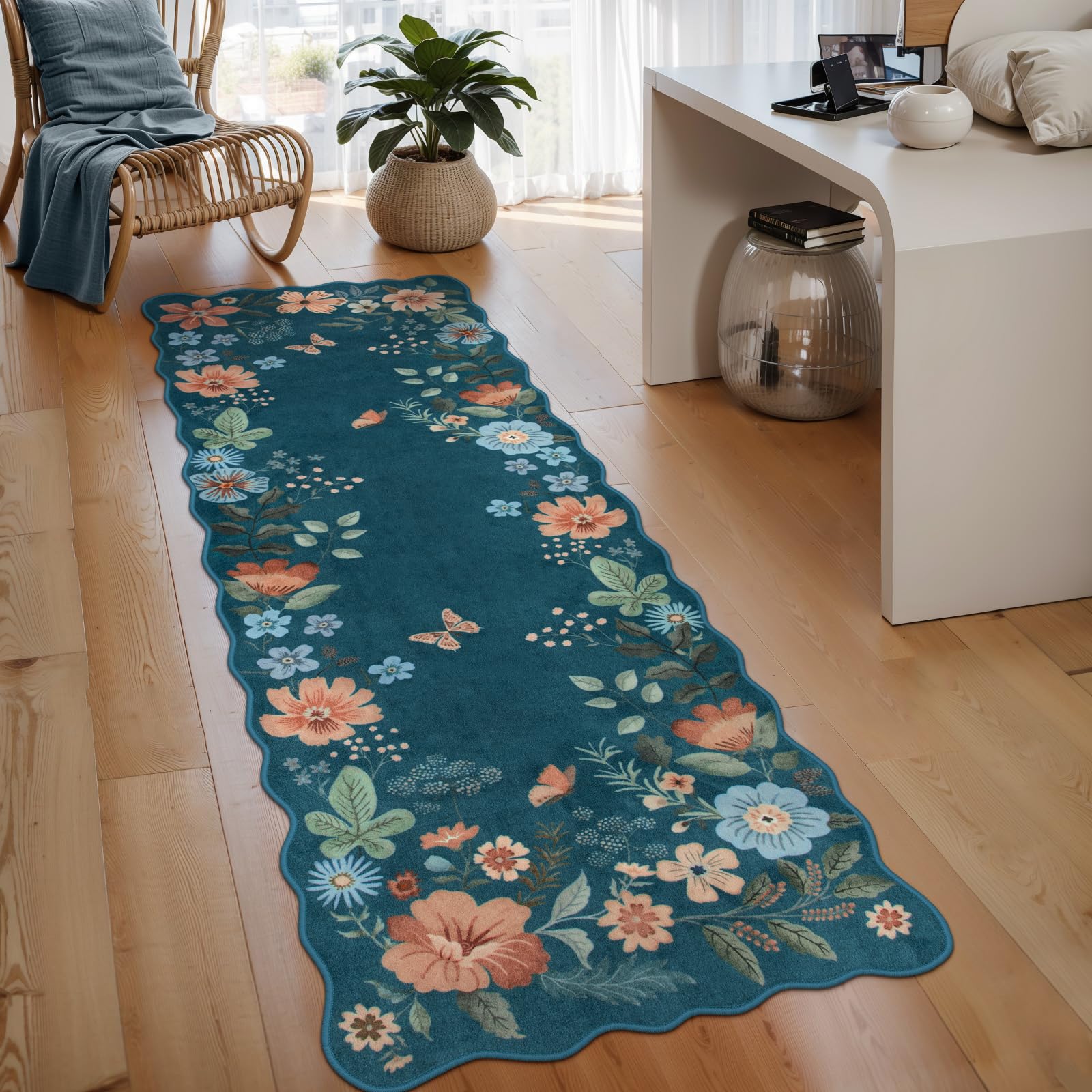 Amazon.com: Lahome Floral Kitchen Runner Non-Slip, 2X6 Soft Washable ...